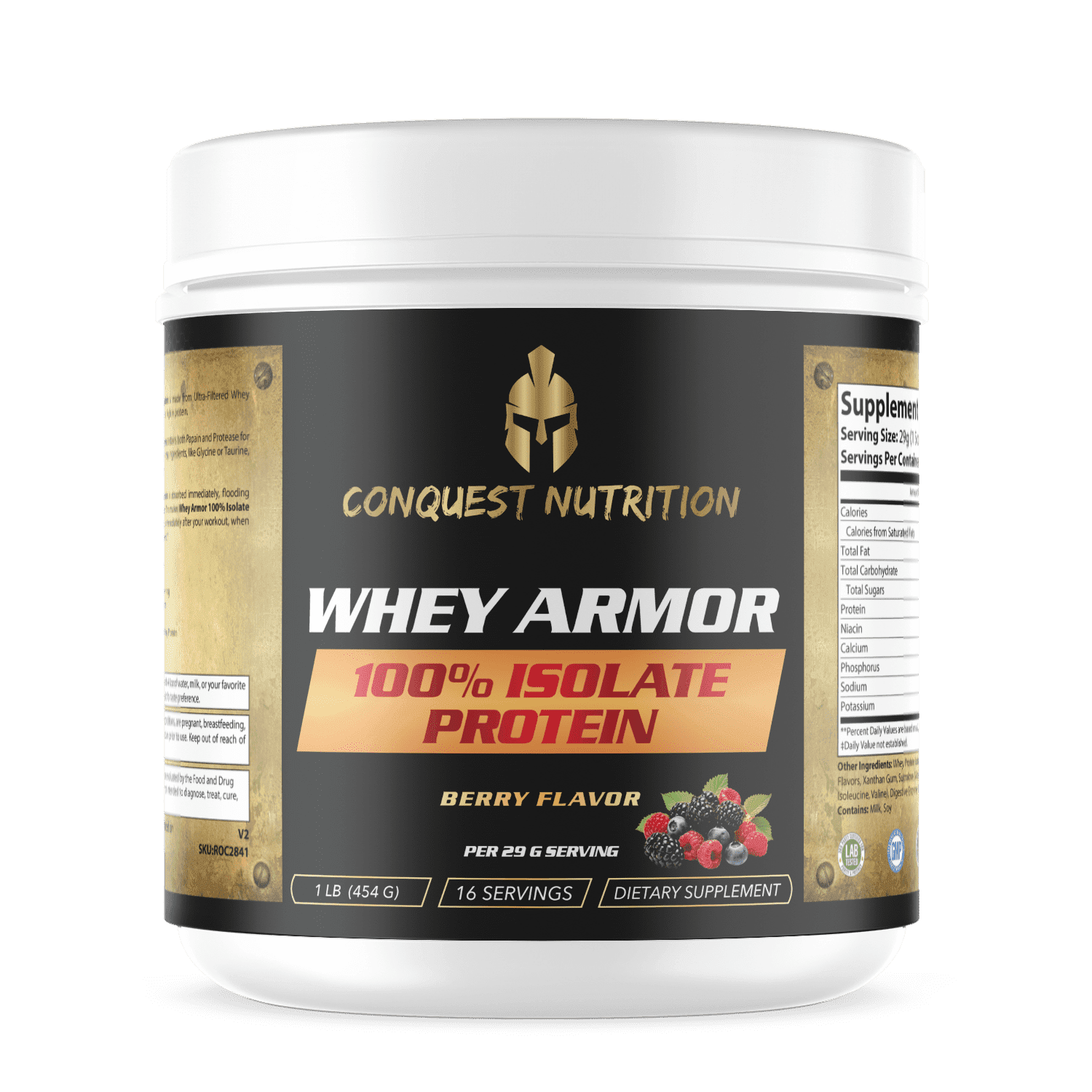 Whey Armor 100% Isolate Protein - Berry Flavor 1lb - Walmart.com
