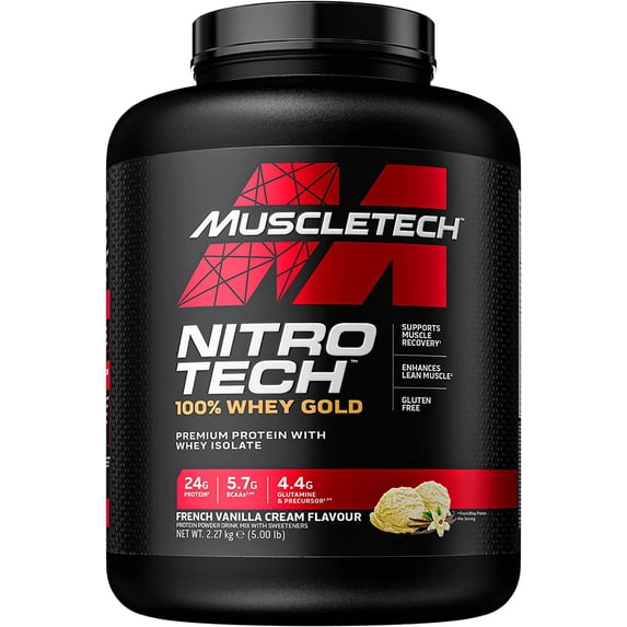 Nitro-Tech Gold Whey Protein Smoothie Mix, 5 lbs, Vanilla, Energy Clean ...