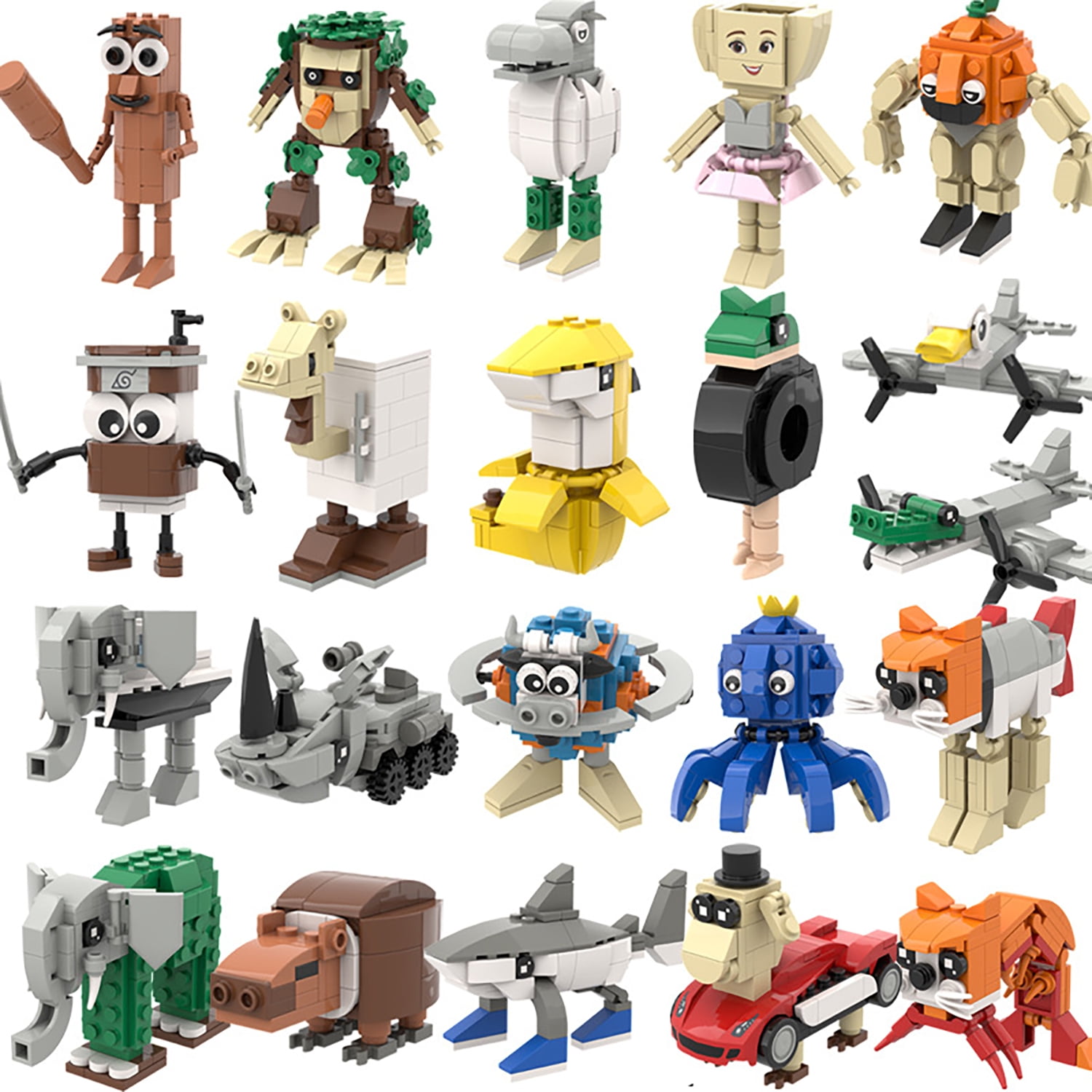 WhiCraftToy Creative Animal & Character Brick Building Set – DIY ...