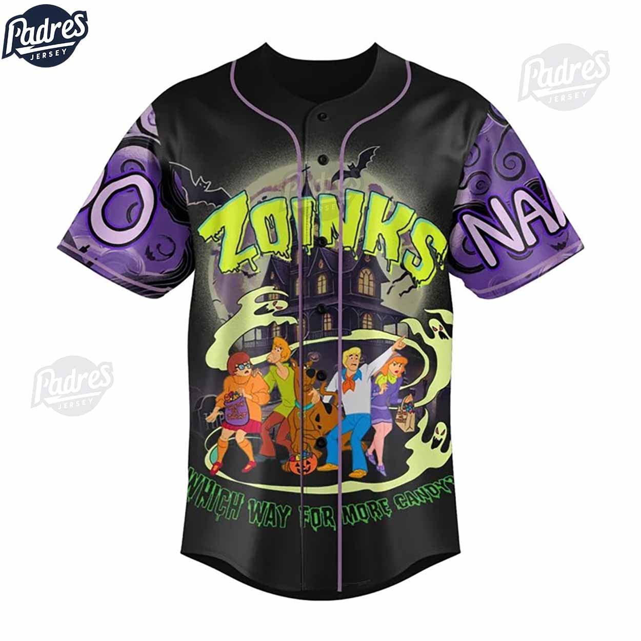 Which Way For More Candy Halloween Scooby-Doo Custom Baseball Jersey ...