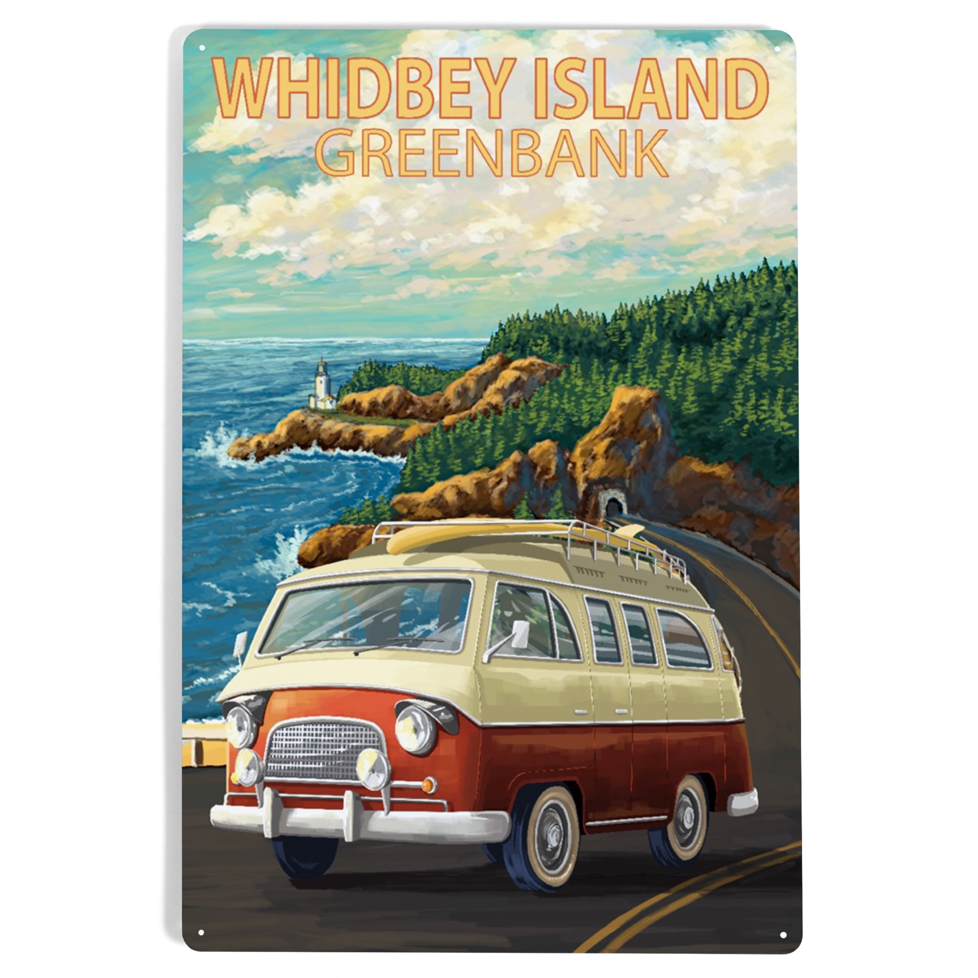 Whidbey Island, Washington, Greenbank, Camper Van (12x18 Aluminum Art ...