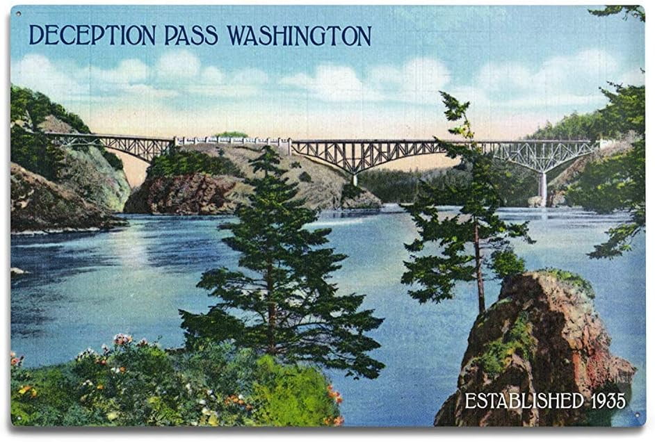 Whidbey Island Washington View of Deception Pass Bridge from The Side ...