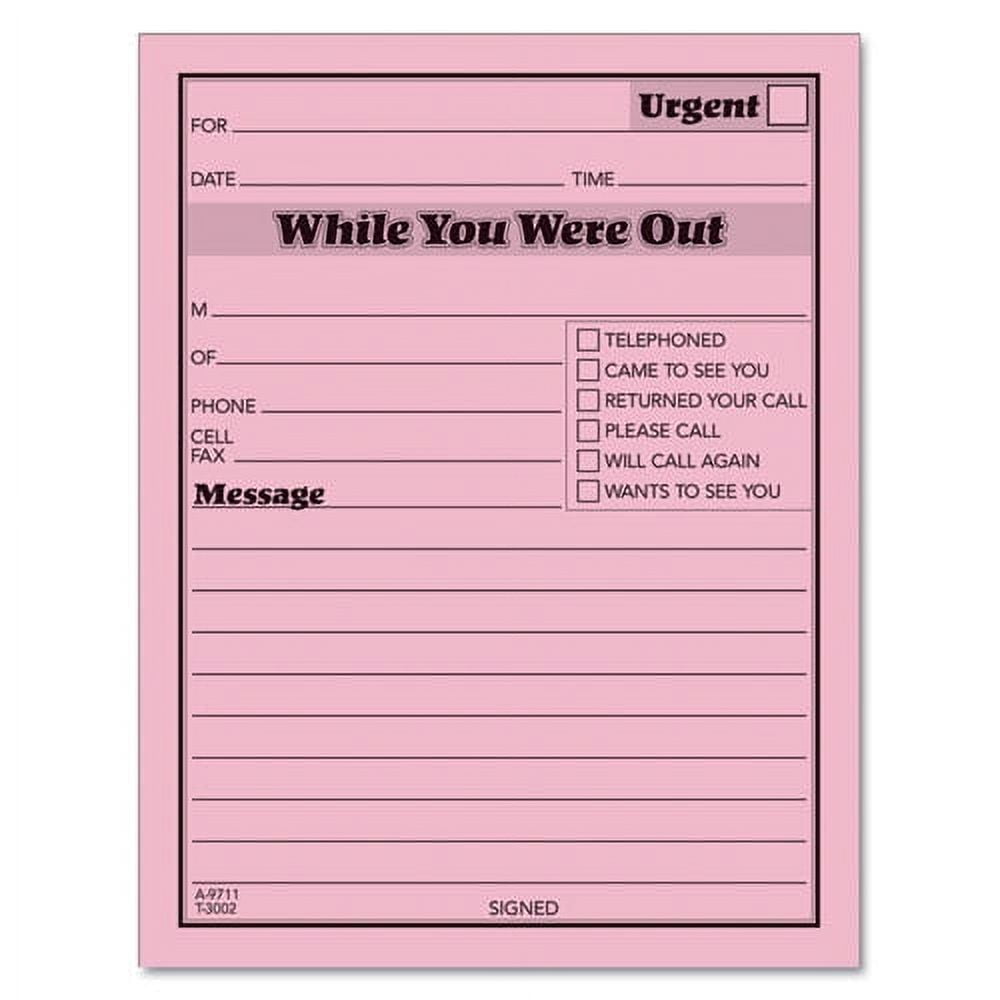 Home Office Essential: 'While You Were Out' 4.25 X 5.5 One-Sided Forms ...