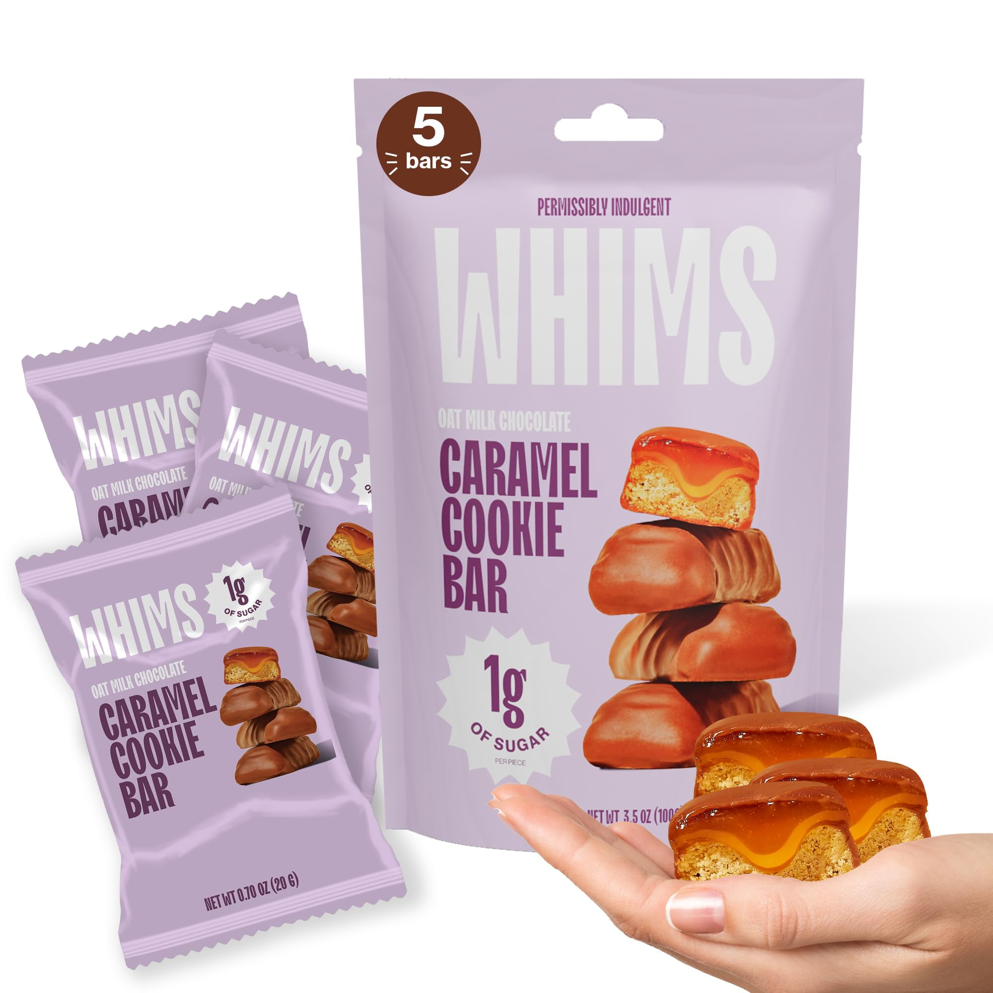 Whims Oat Milk Chocolate Caramel HYZ01 Cookie Bar - Low Sugar High ...