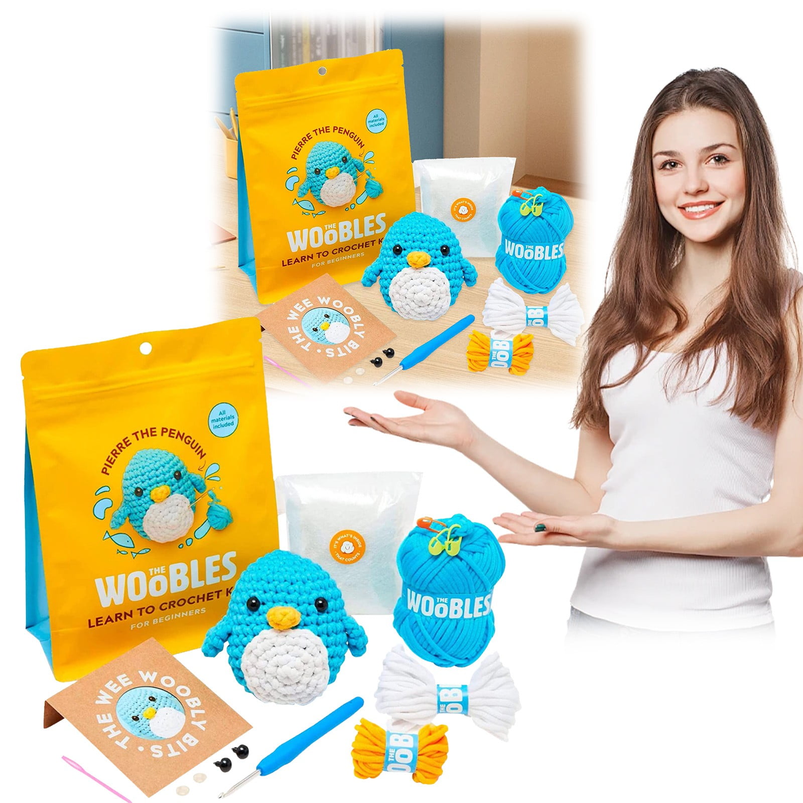 Whimsdreamy 2Pack The Woobles Crochet Kit With Easy Peasy Yarn As Seen ...