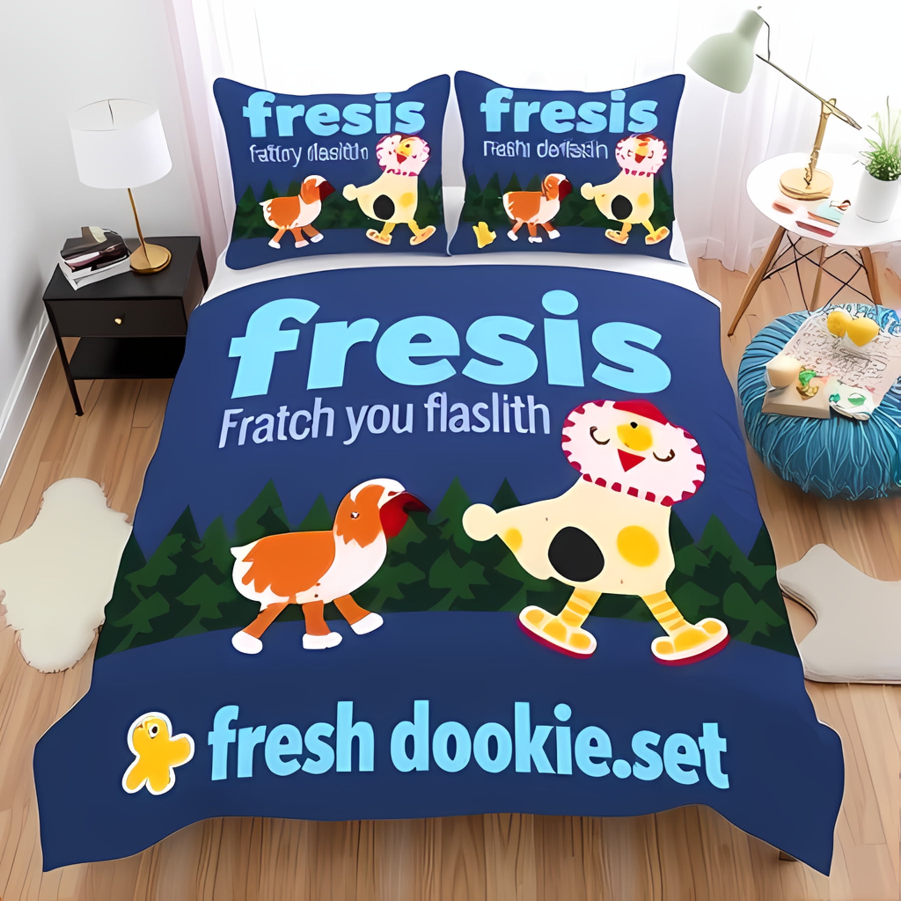 Whimsical 3-Piece Duvet Cover Set Colorful Cartoon Designs with ...