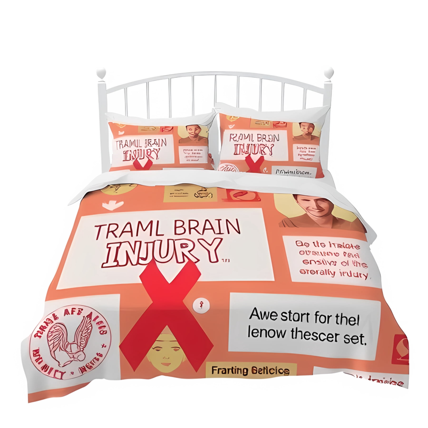 Whimsical 3-Piece Duvet Cover Set with Peach Background " TramL Brain ...