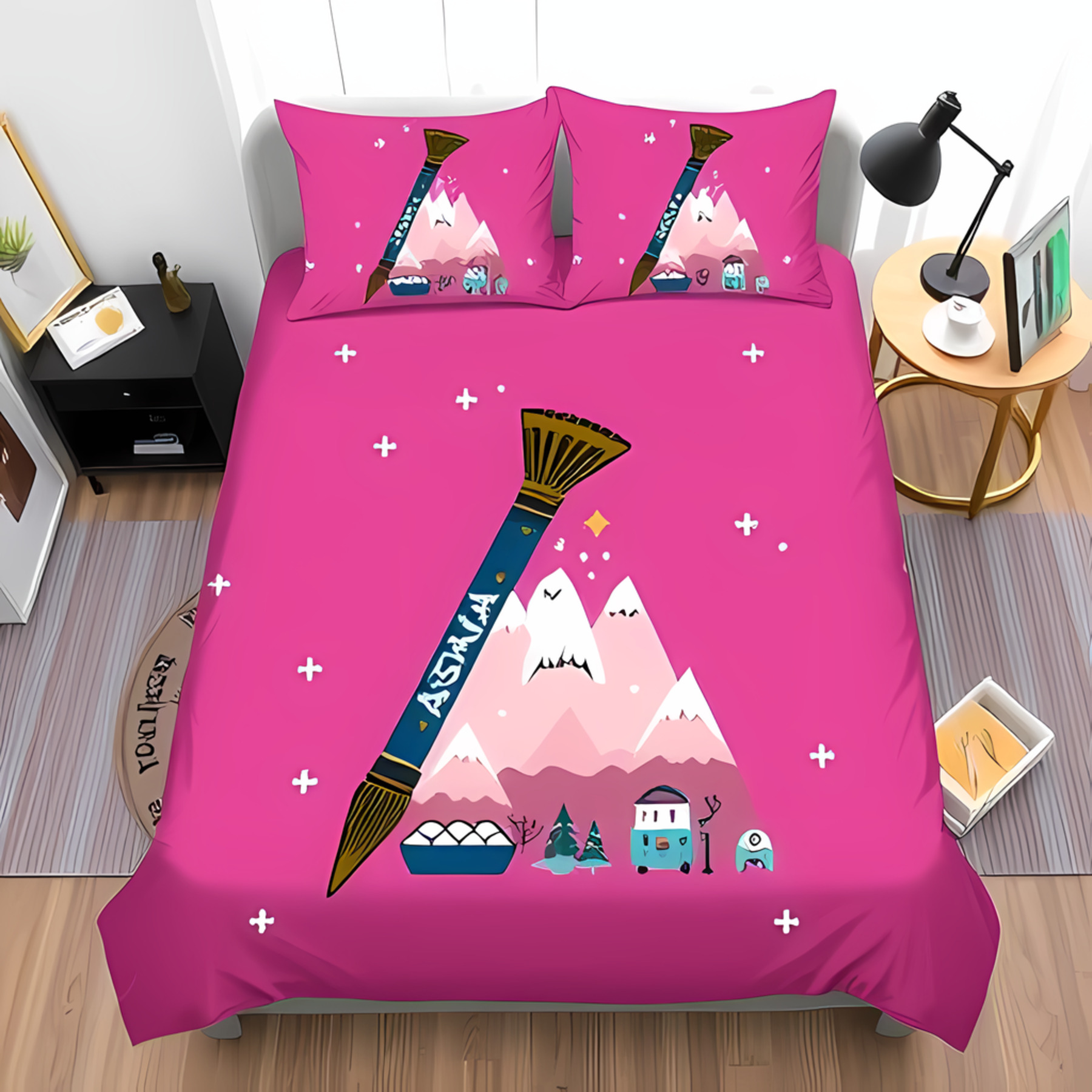 Whimsical 3-Piece Duvet Cover Set with Playful Design Snow - Capped ...