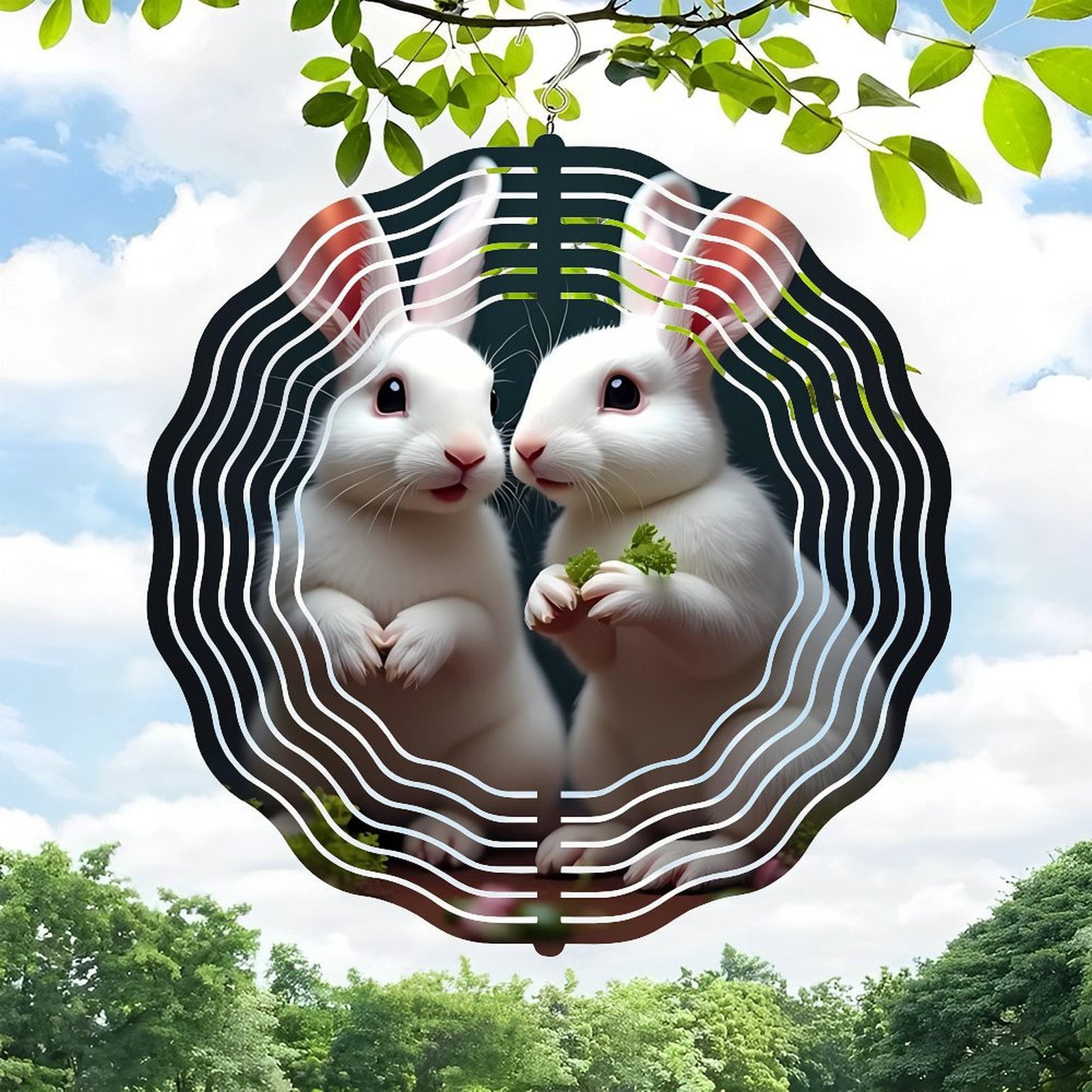 Whimsical 3D Metal Hanging Wind Spinners for Yard & Garden - Circular ...