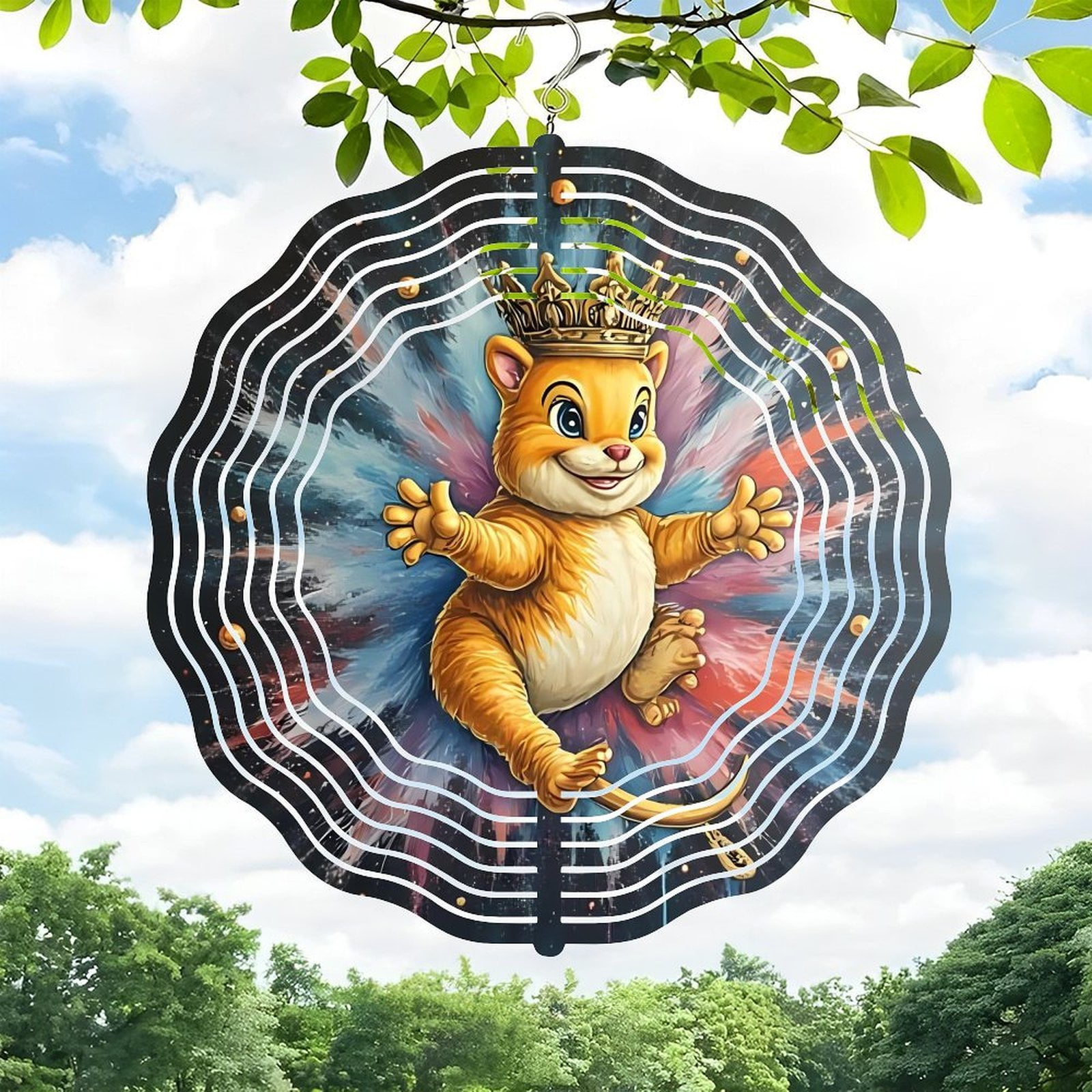 Whimsical 3D Metal Hanging Wind Spinners for Yard & Garden - Colorful ...