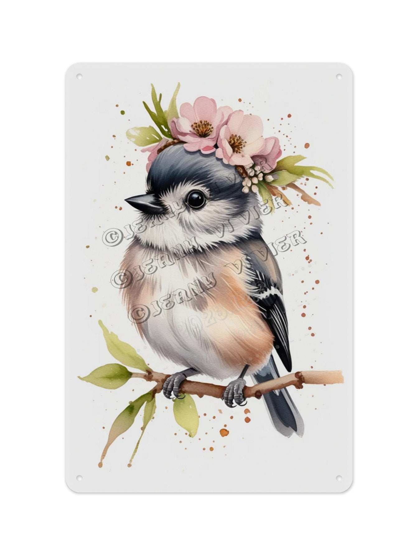 Whimsical Aluminum Sign - Tits Bird - 5.5 x 8 Inches - Fun Metal Sign ...