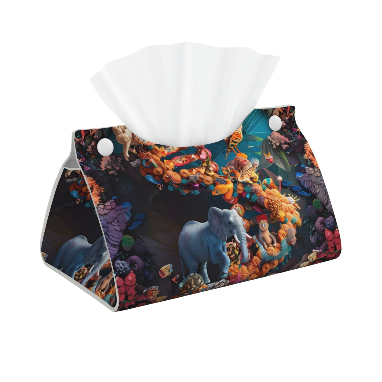 Whimsical Animal Spiral Long Leather Tissue Box Cover - Tissue Box ...