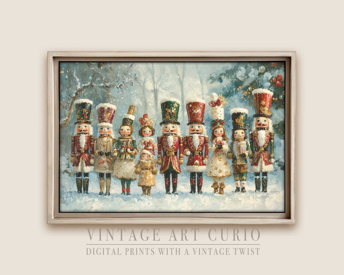 Whimsical Army Of Nutcrackers In Winter Wonderland - Rustic Christmas ...