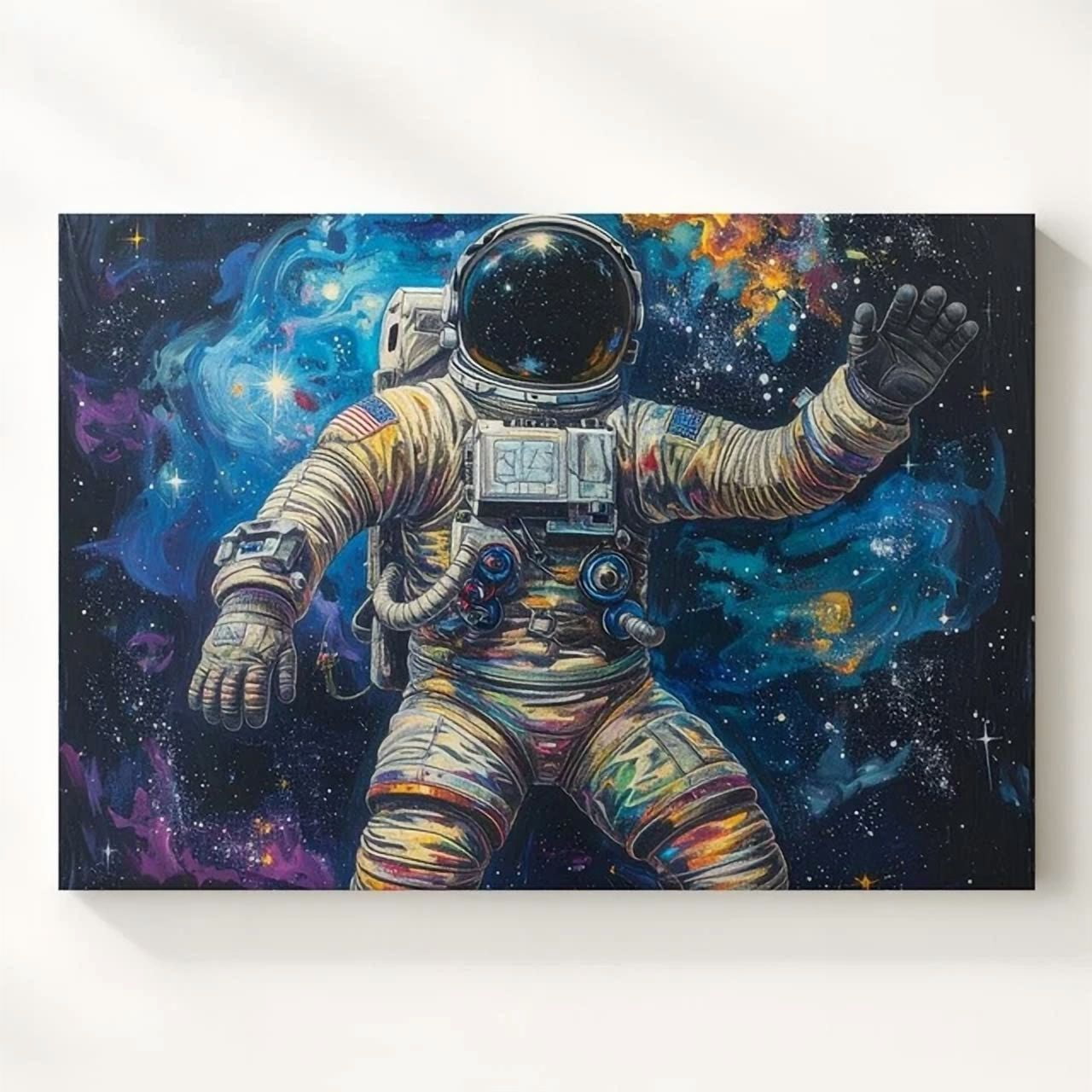 Whimsical Astronaut In Cosmic Dance Posterdreamy Space Art With Vibrant ...