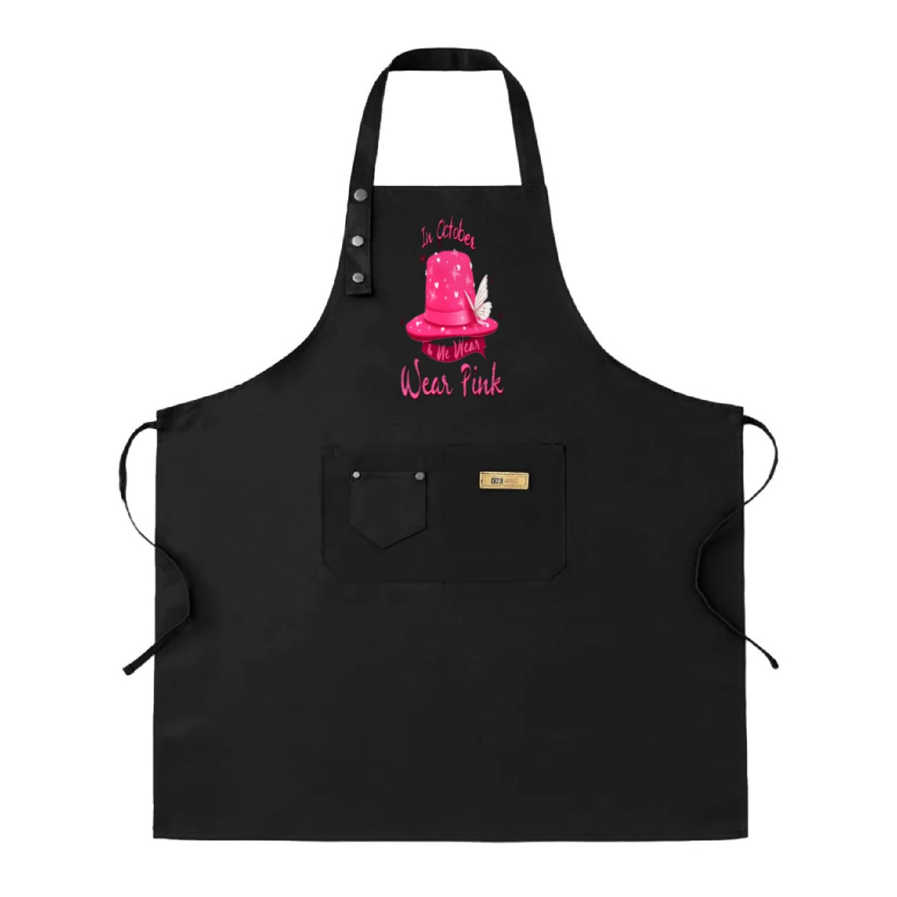 Whimsical Black Bib Apron 2-Pack with Adjustable Straps & 2 Pockets ...
