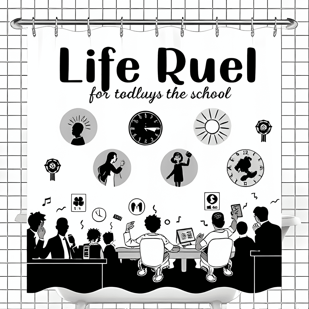 Whimsical Black and White Shower Curtain - "Life Rules for Toddlers at ...