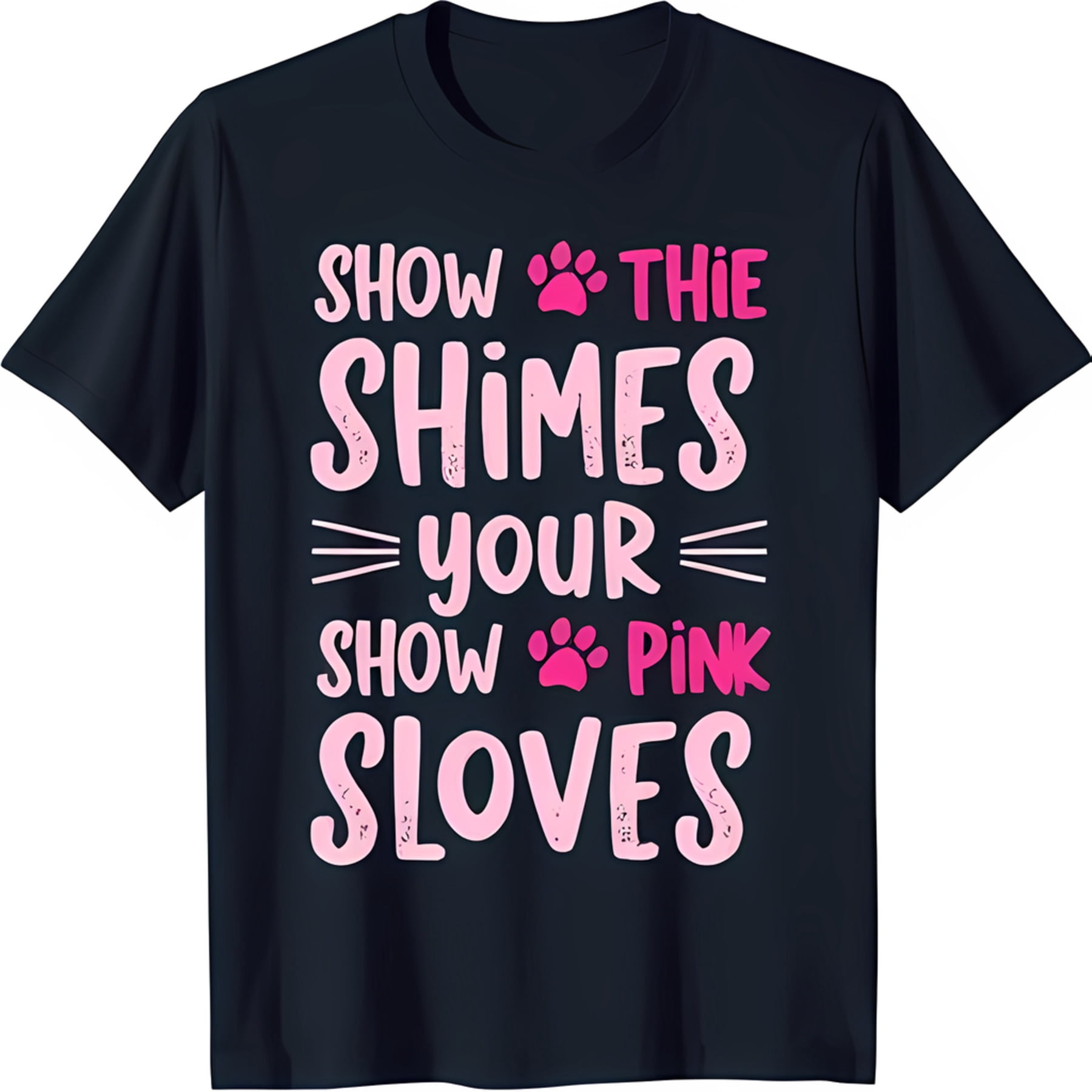 Whimsical Blue T-Shirt with Pink 'Show The Shimes' Text - Walmart.com