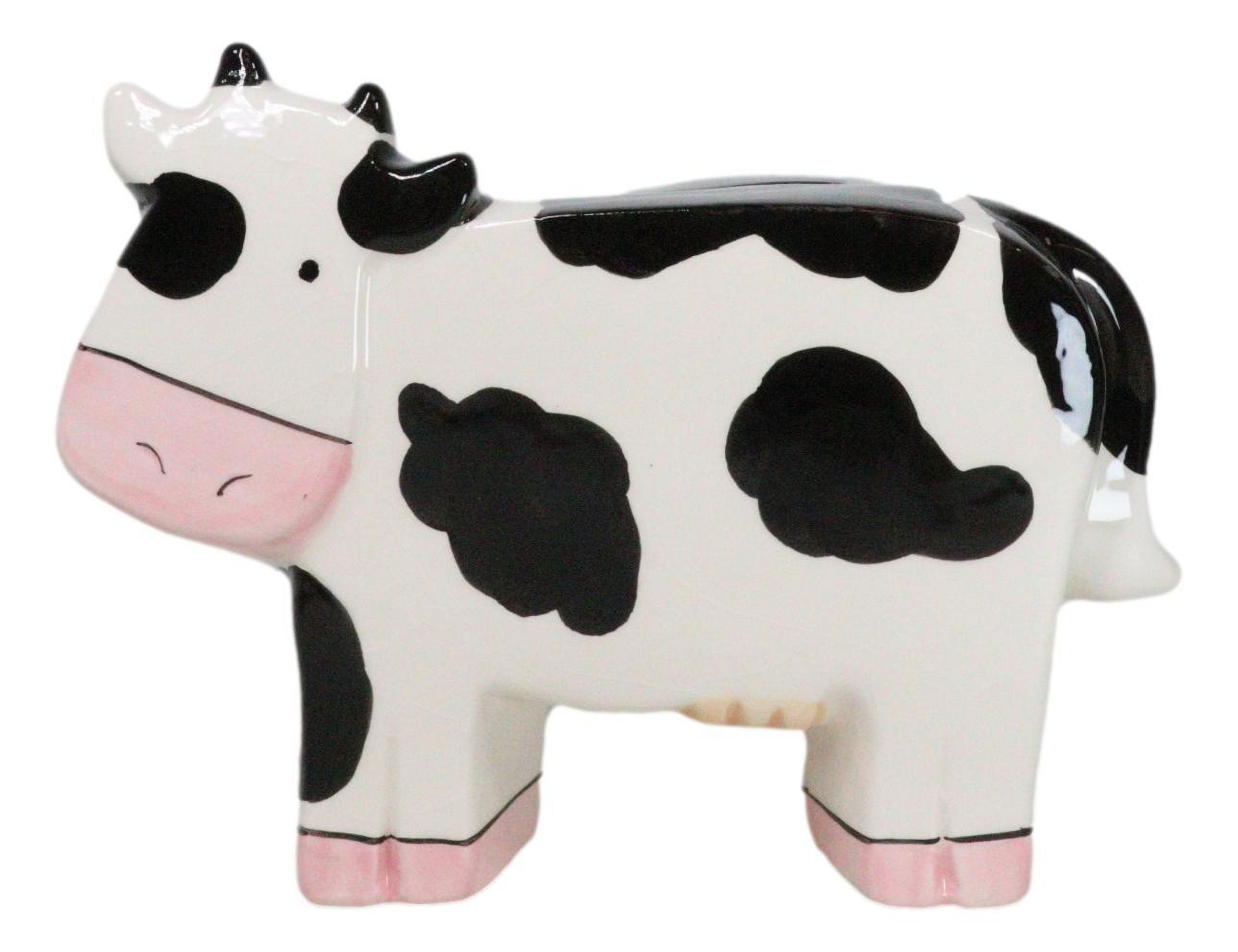 Whimsical Boxy Holstein Bovine Milk Cow Money Coin Savings Piggy Bank ...