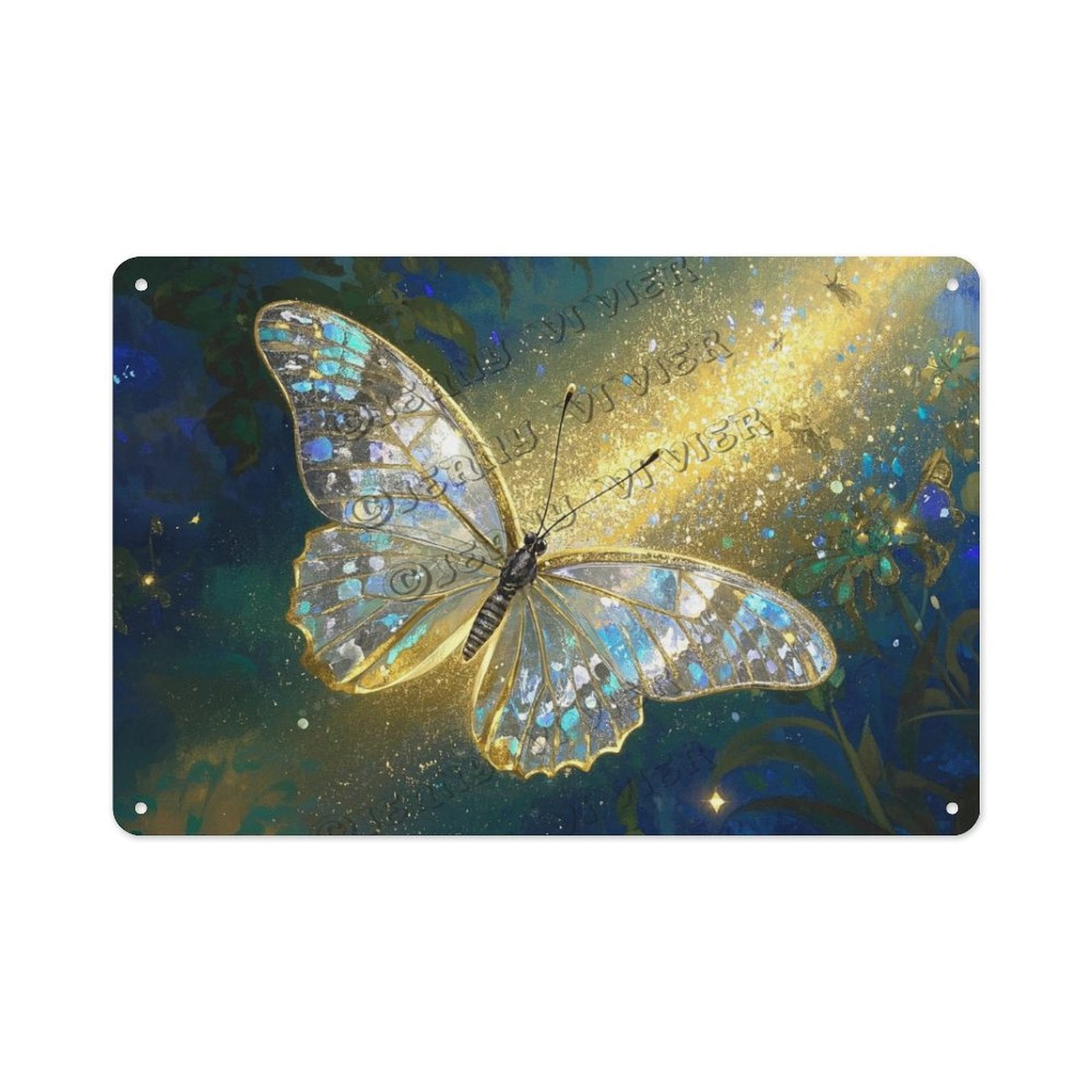 Whimsical Butterfly Tin Sign – 8x12 Inch Metal Wall Décor for Living ...