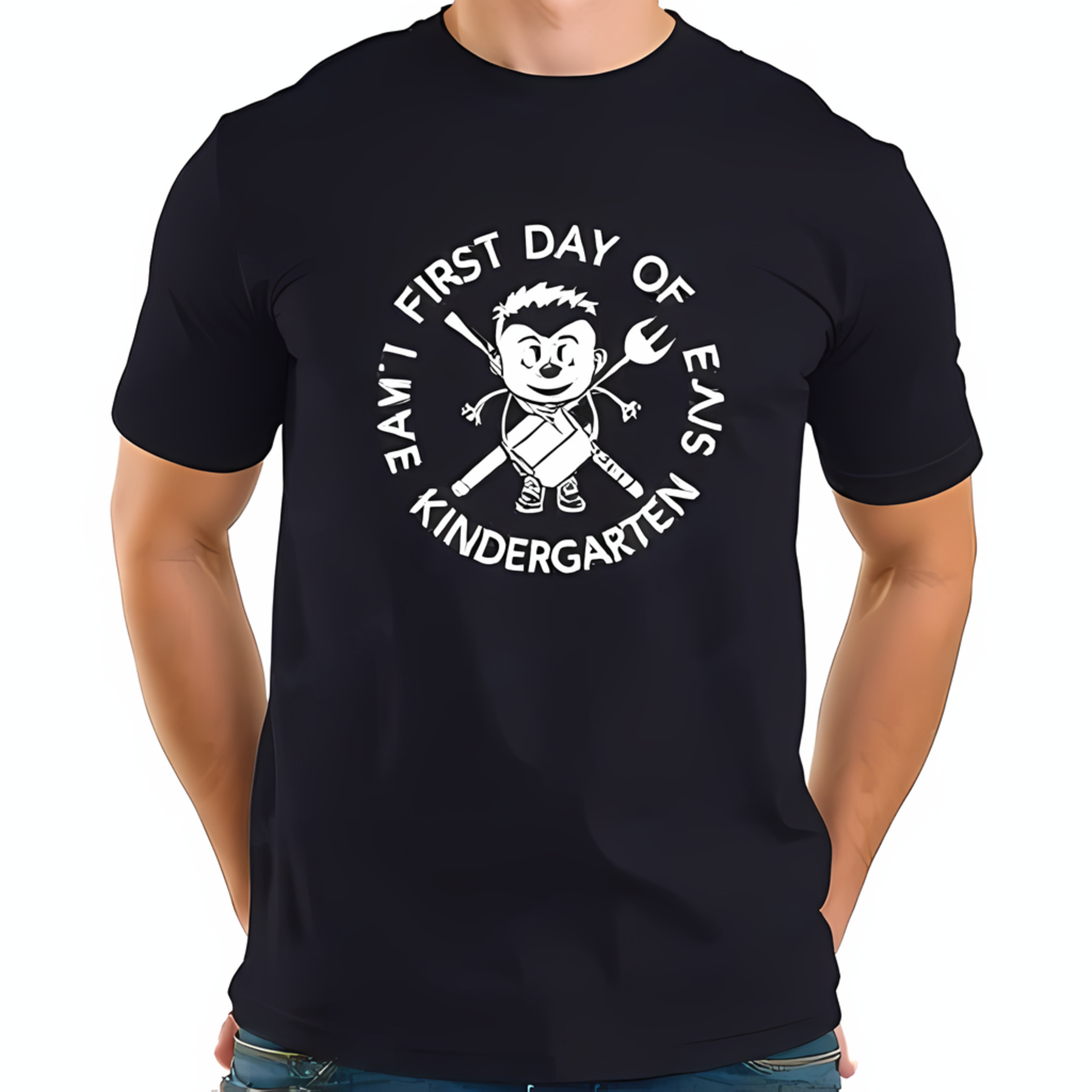 Whimsical Cartoon Child Design Cotton Short Sleeve T-Shirt - " I AM ...