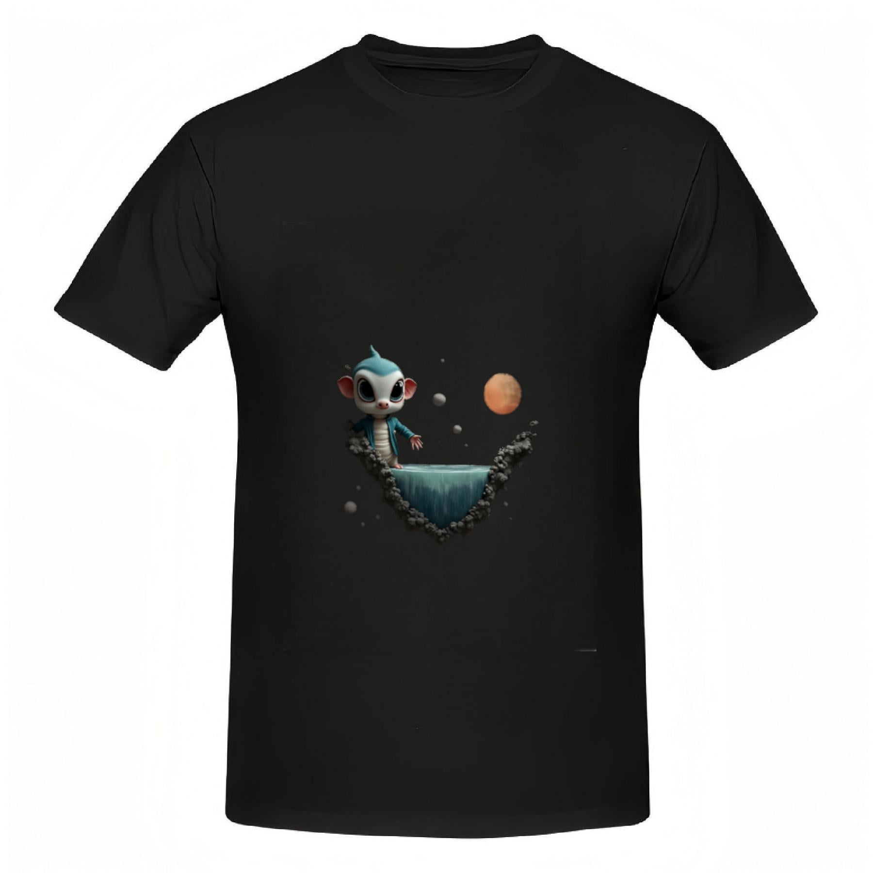 Whimsical Cartoon Creature T-Shirt for Women - Short Sleeve Tee with ...