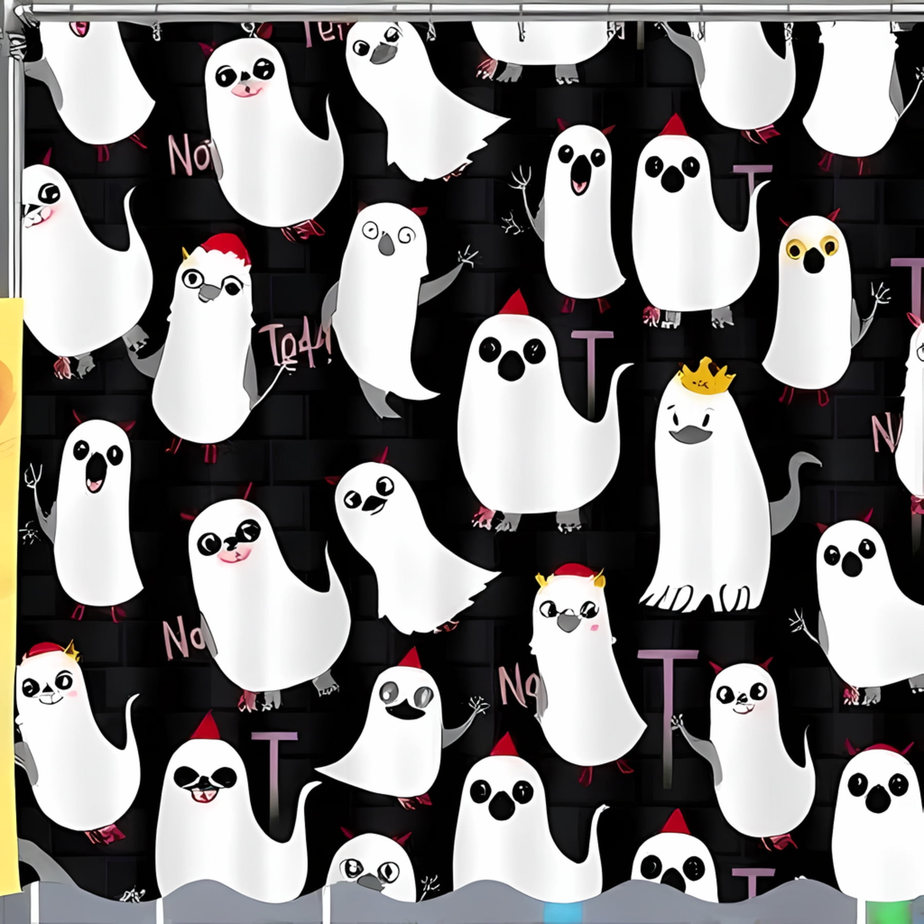 Whimsical Cartoon Ghosts Shower Curtain - Playful Expressions ...