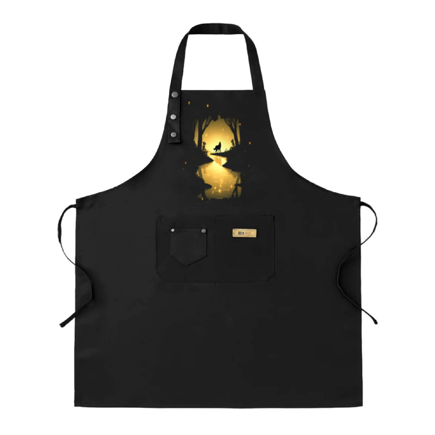 Whimsical Cat Silhouette Apron Set - 2 Pack Adjustable Bib Aprons with ...