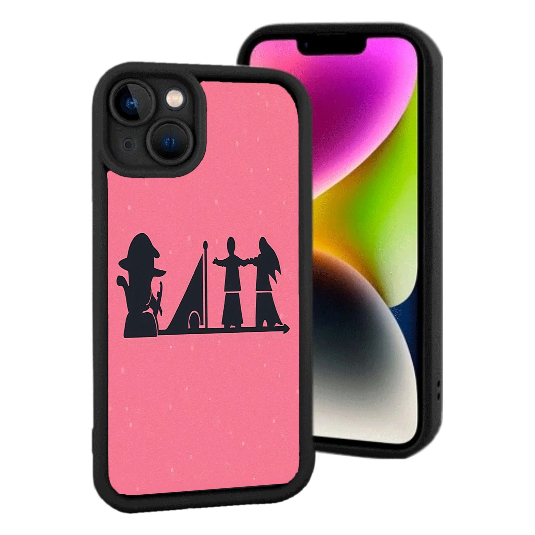 Whimsical Cat & Winged Figures Design - Lightweight Yellowing Resistant ...