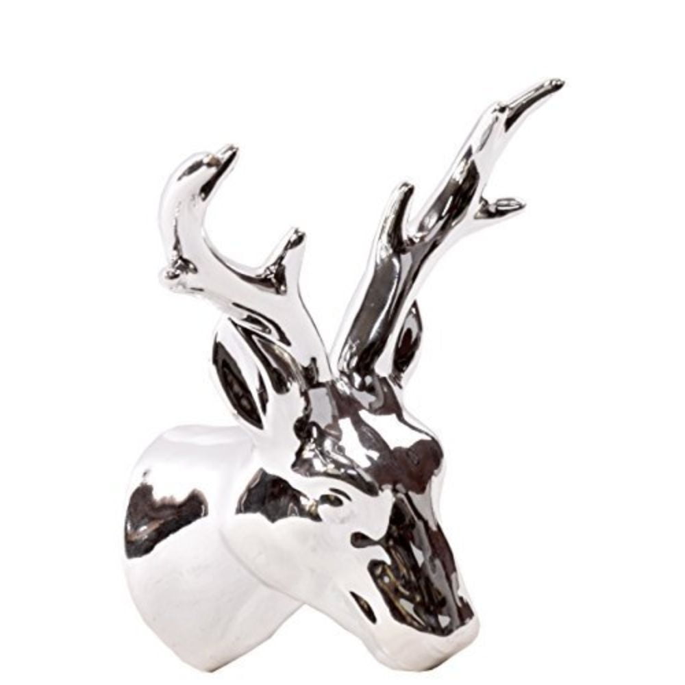 Whimsical Ceramic Antelope Head Wall Decor Chrome Silver - Walmart.com