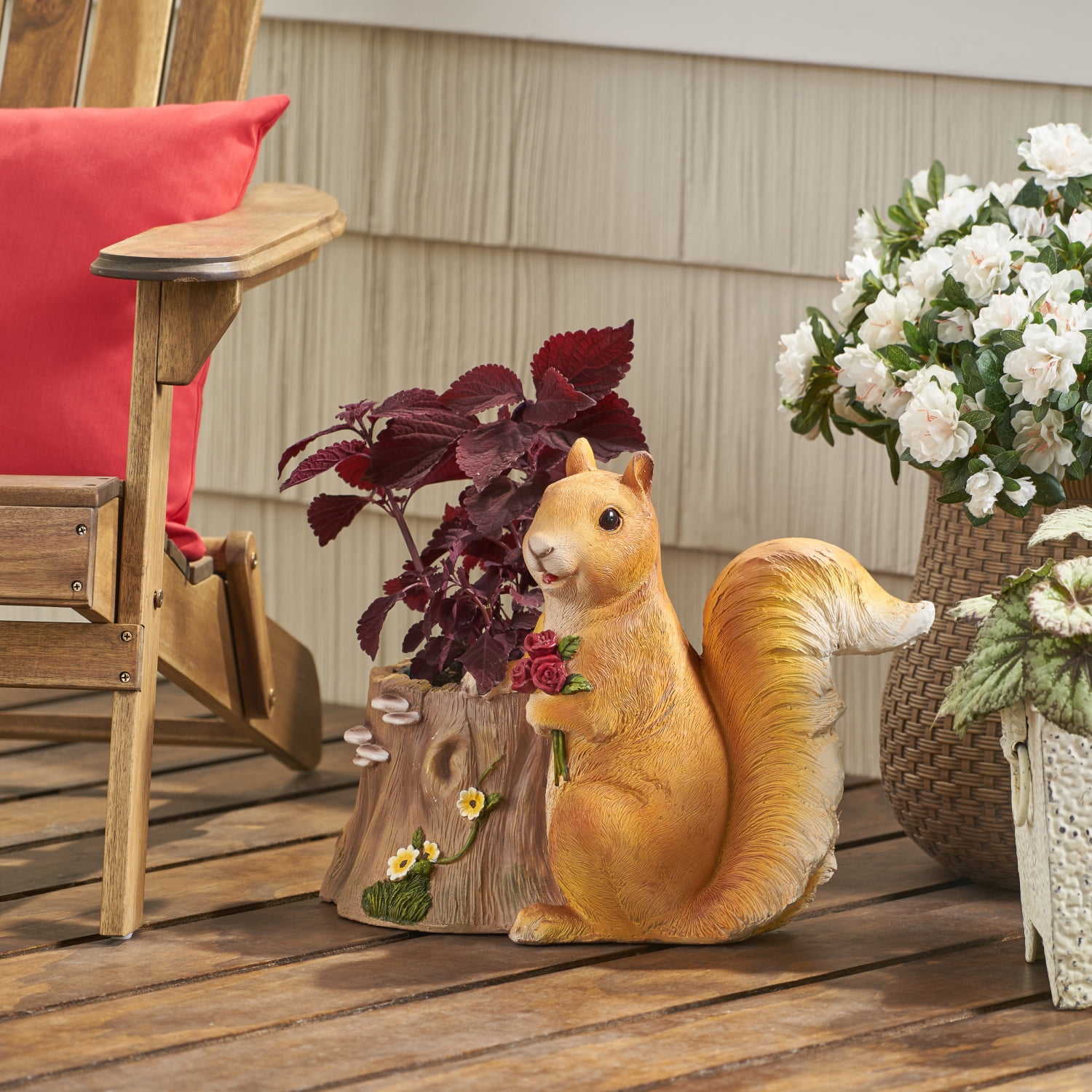 Whimsical and Charming MGO Squirrel Planter for Patio or Garden Decor ...