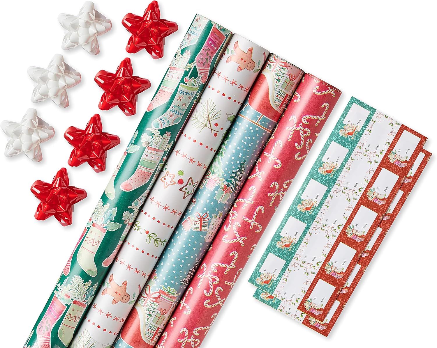 Whimsical Christmas Wrapping Paper Set, Holiday Gift Wrap for Her (120 ...