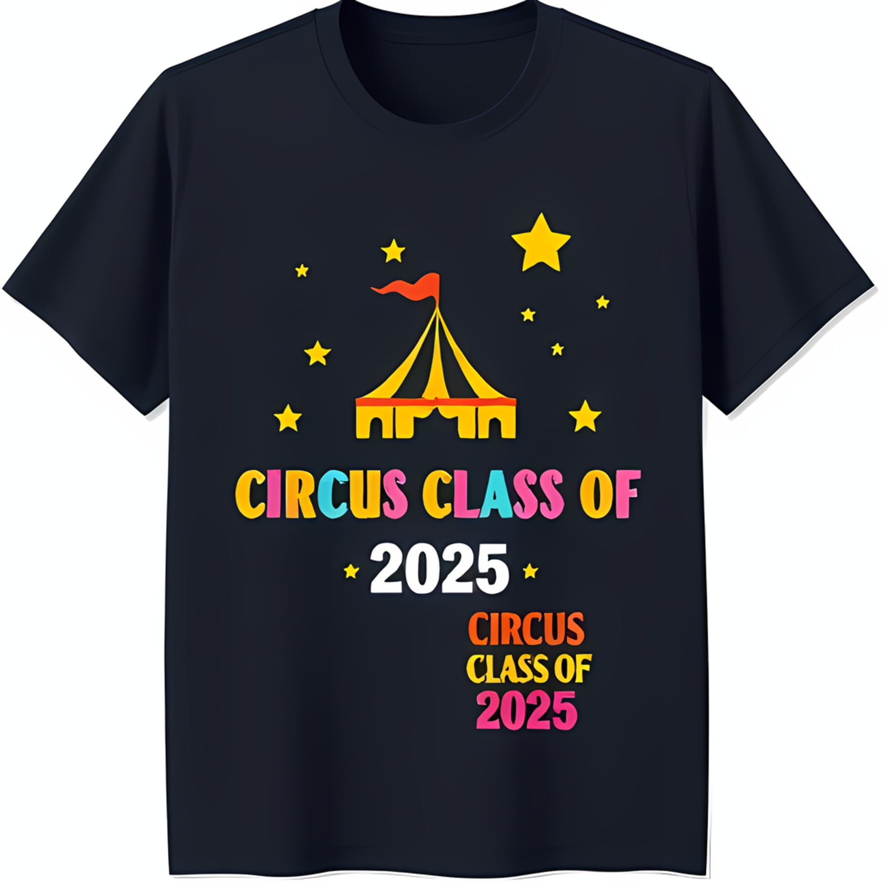 Whimsical Circus Tent T-Shirt for Graduation Class of 2025 Blue ...