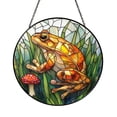 Whimsical Cottage Frog and Mushroom Stained Glass Suncatcher Window ...