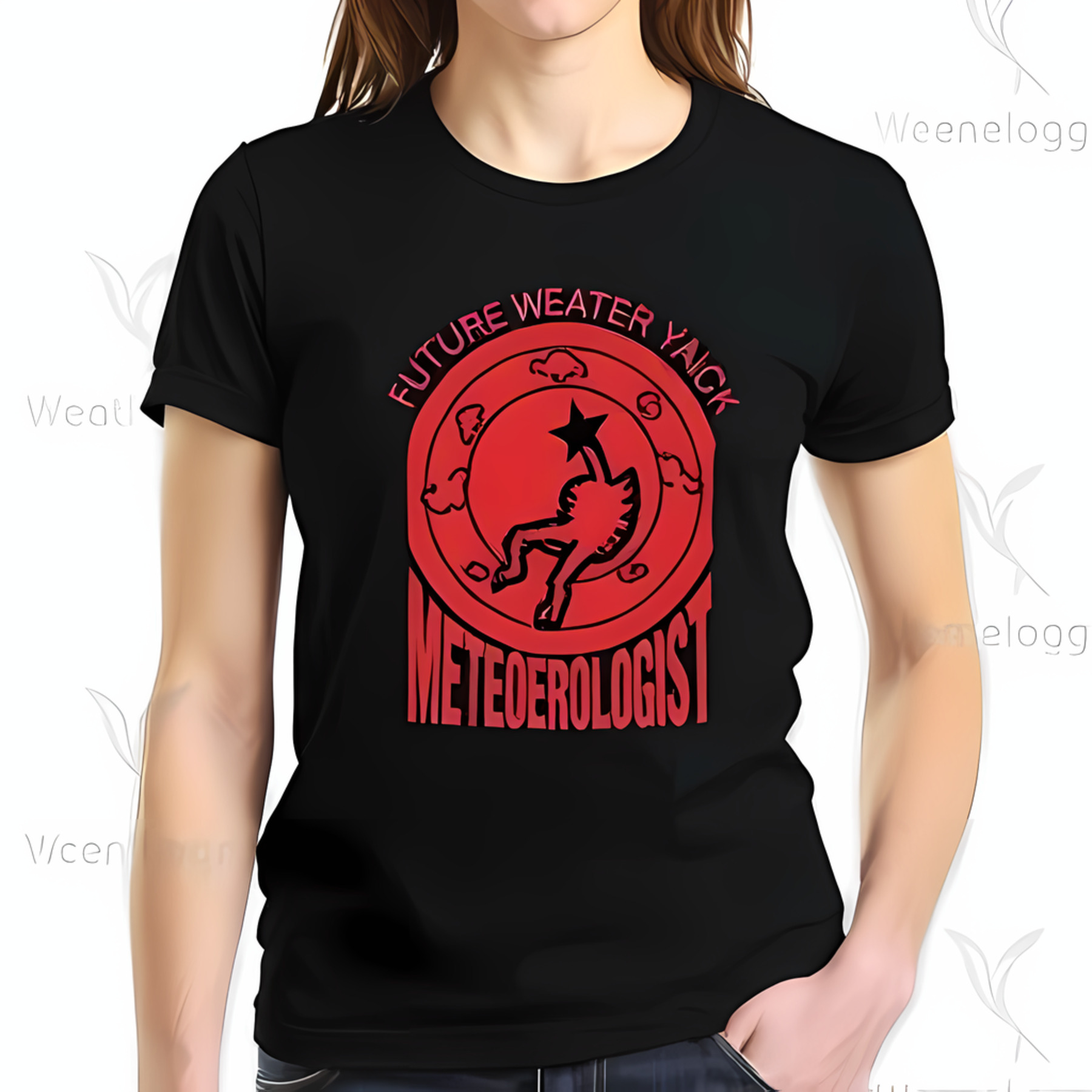 Whimsical Cotton Short Sleeve T-Shirt - " Future Weather Yanck ...
