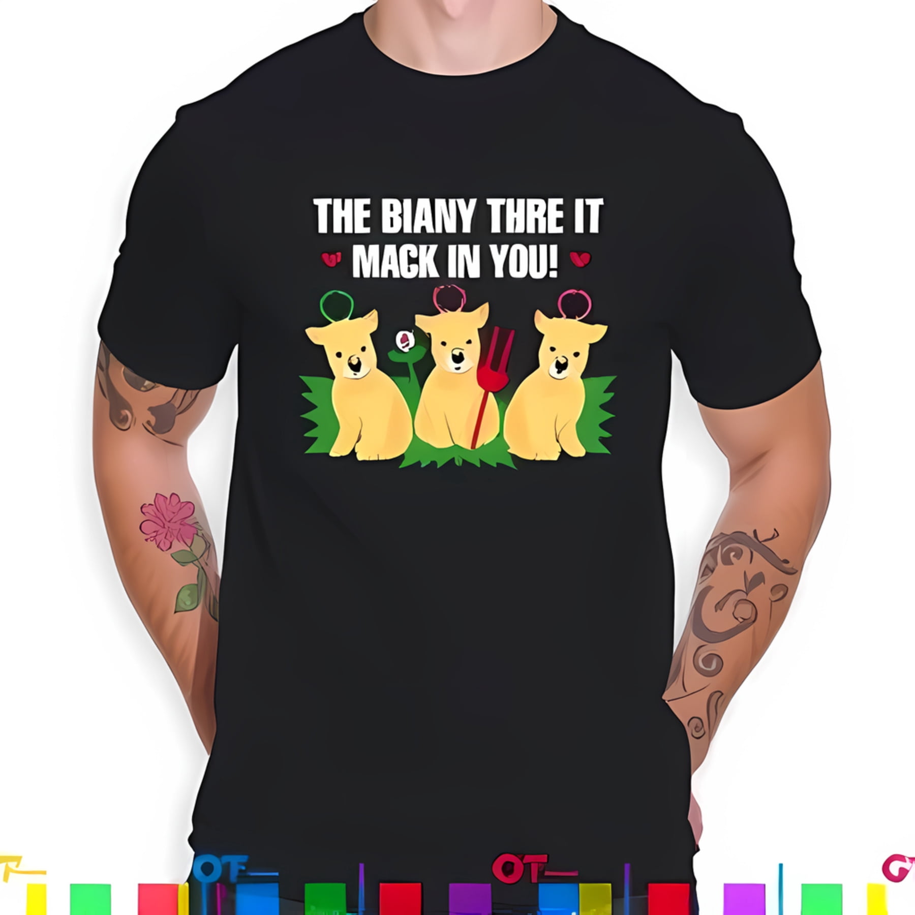 Whimsical Cotton Short Sleeve T-Shirt with Cartoon Creatures Playful ...