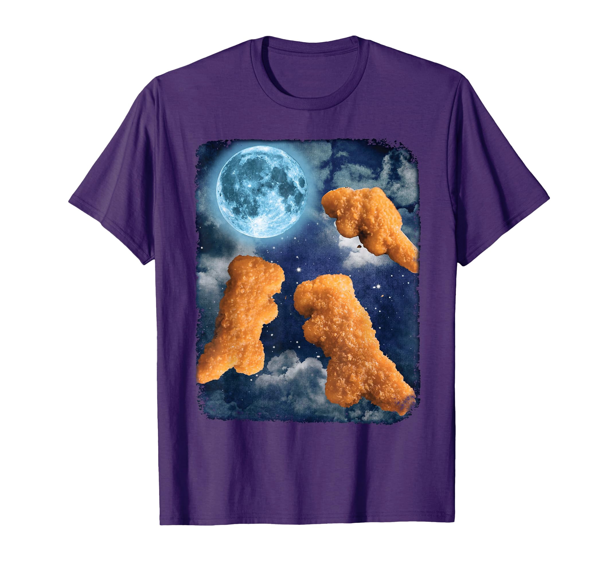Whimsical Dinosaur Chicken Nuggets Howling At The Moon T-Shirt for Fun ...