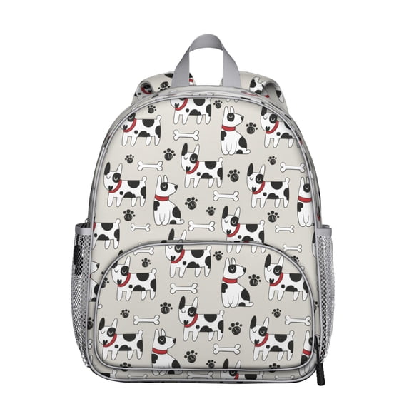 Whimsical Dog Student Backpack – Funny Cartoon Puppy Paw Print with ...