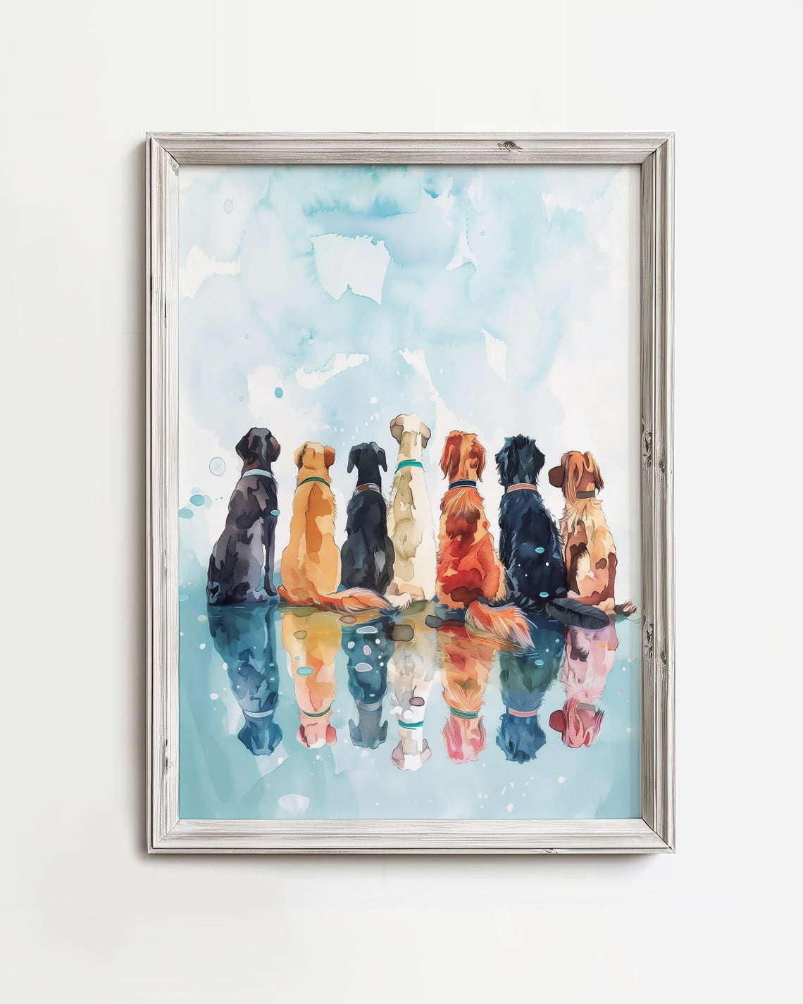 Whimsical Dog Watch Cute Ocean Lover Art Fun Dog Mom Coastal Beach ...