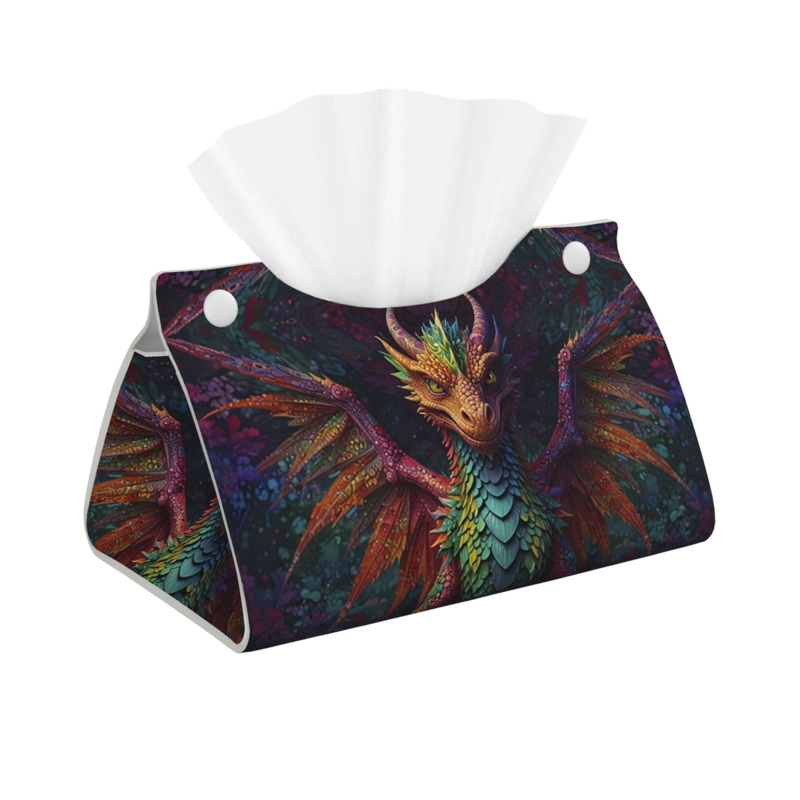 Whimsical Dragon Color Cool Long Leather Tissue Box Cover - Tissue Box ...