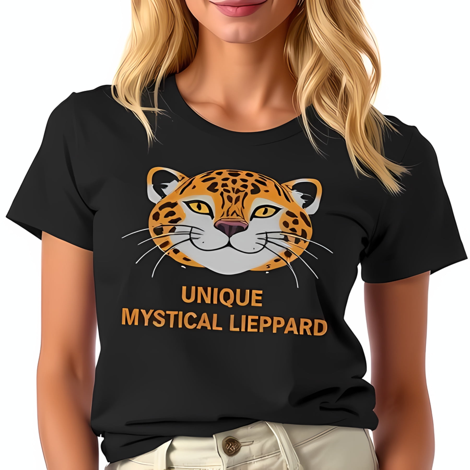 Whimsical Face Cotton Short Sleeve T-Shirt with Unique Mystical ...