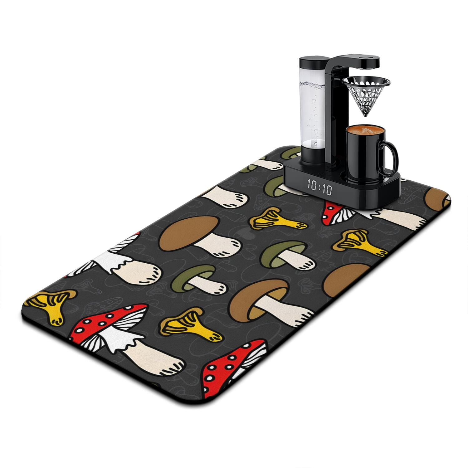 Whimsical Fairy Tale Mushroom Coffee Maker Mat 4-Layer Absorbent Mat ...