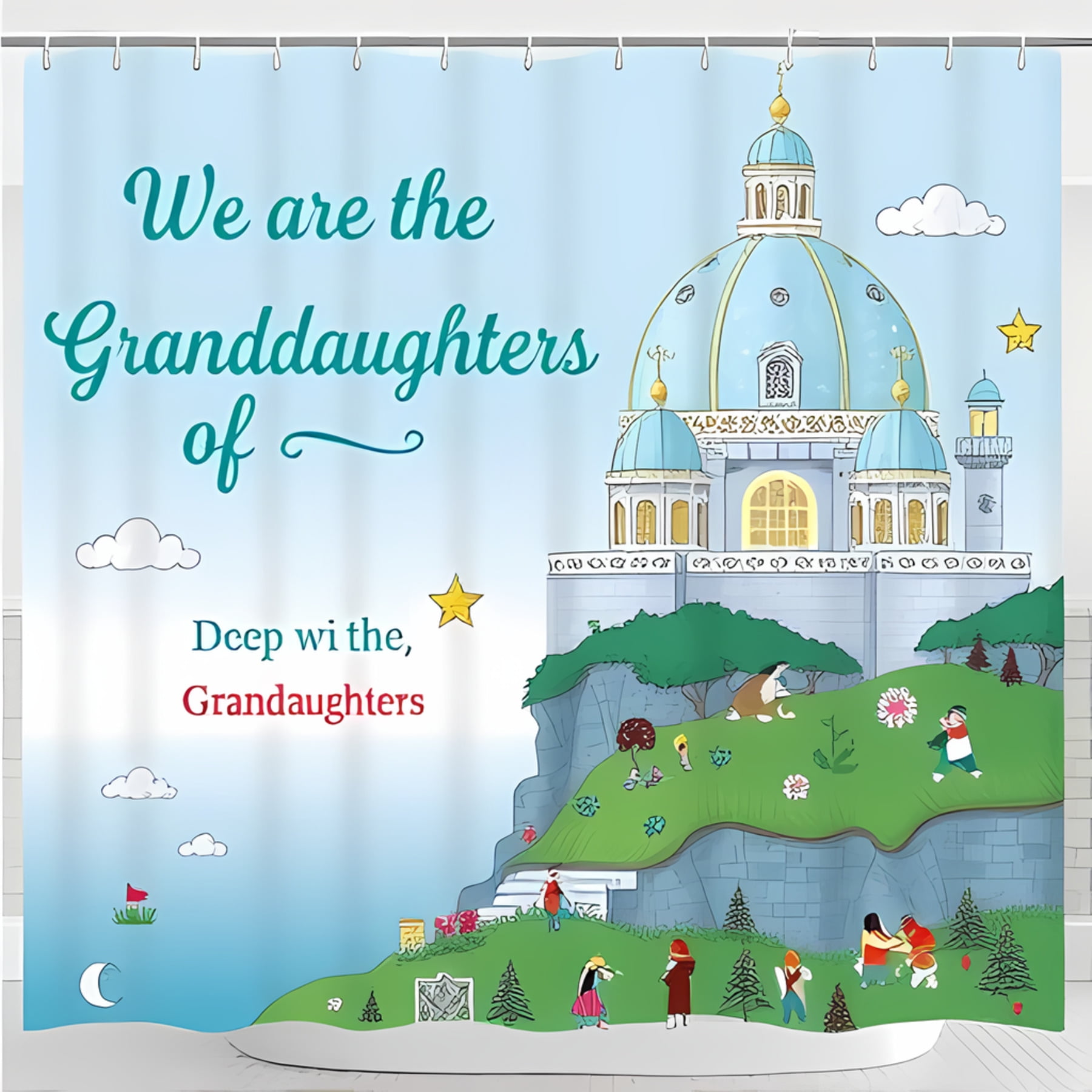 Whimsical Fairytale Castle Shower Curtain with Charming Illustrations ...