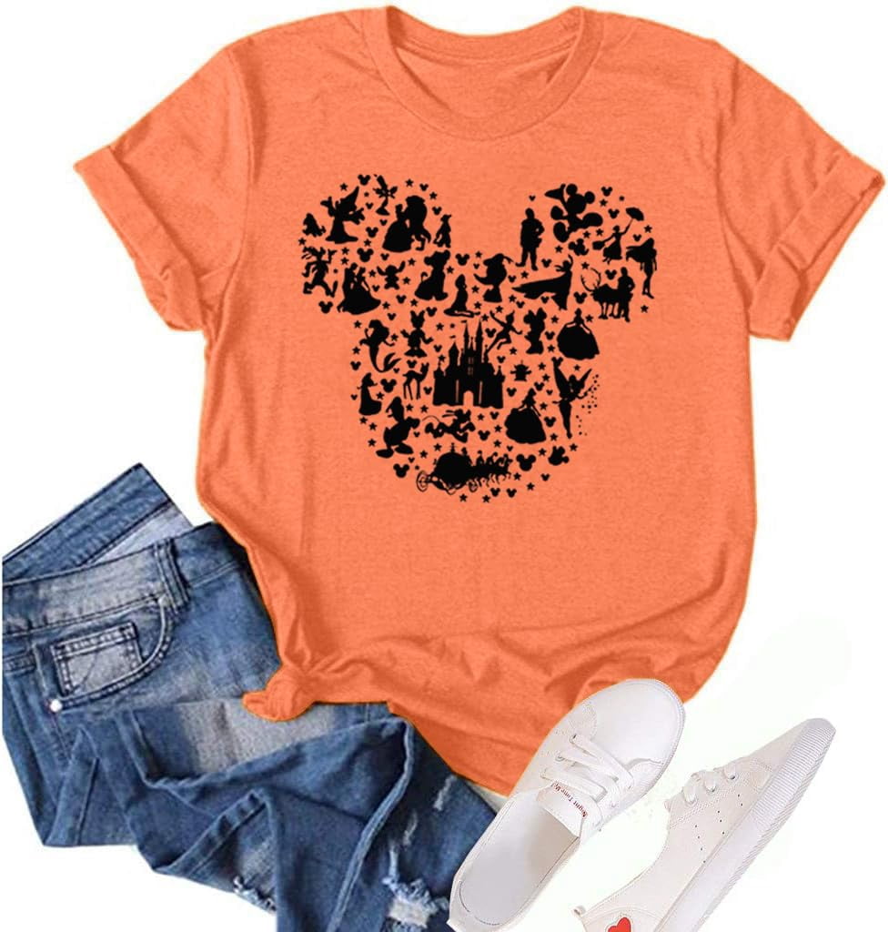 Whimsical Fantasy Castle Mouse Graphic T-Shirt for Women's Casual ...