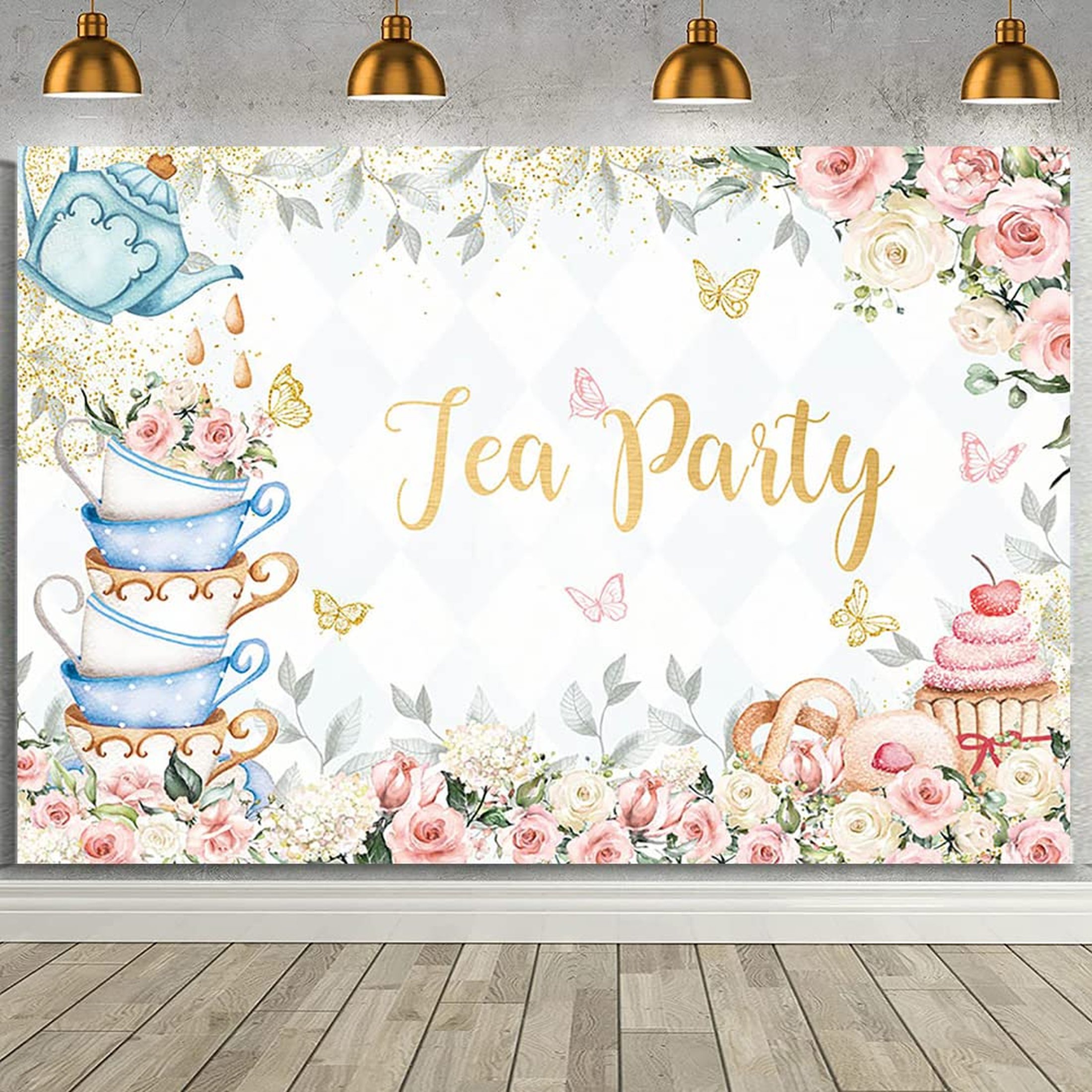 Whimsical Floral Tea Party Backdrop for Photography - Perfect for ...