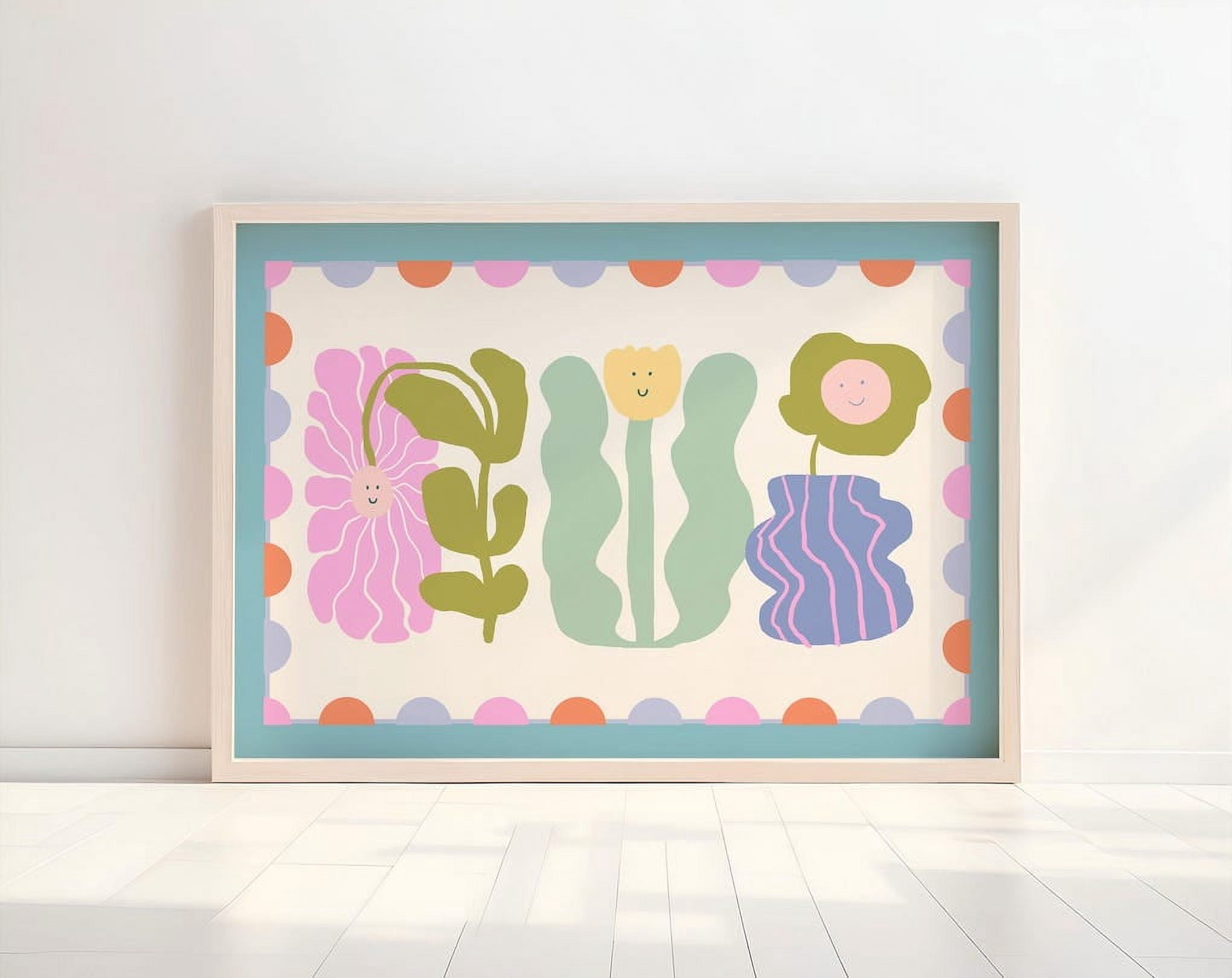 Whimsical Flower Wall Art For Kids - Nursery Decor In Soft Pastel ...