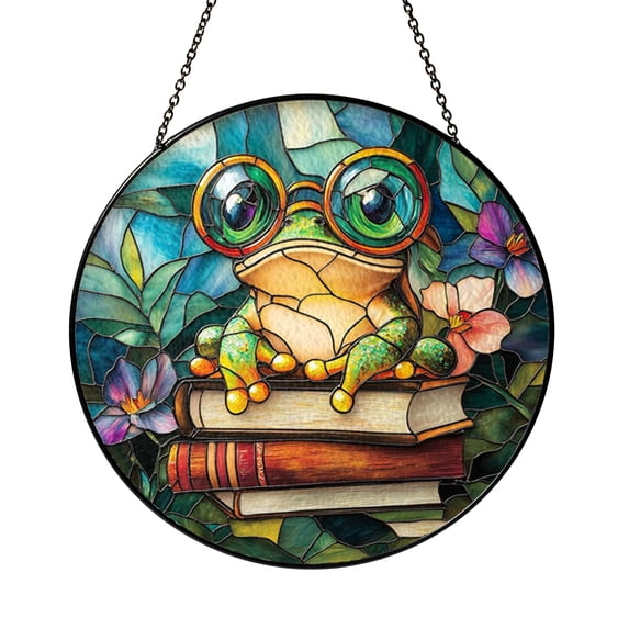 Whimsical Frog Reading Glass Style Window Hanging - Walmart.com