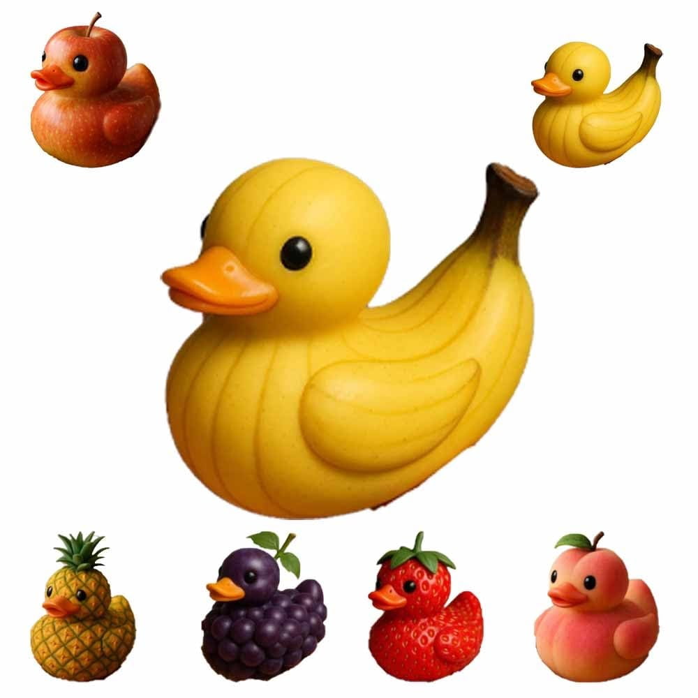 Whimsical Fruit-Themed Duck Figurines, Funny Resin Ducks for Duck ...