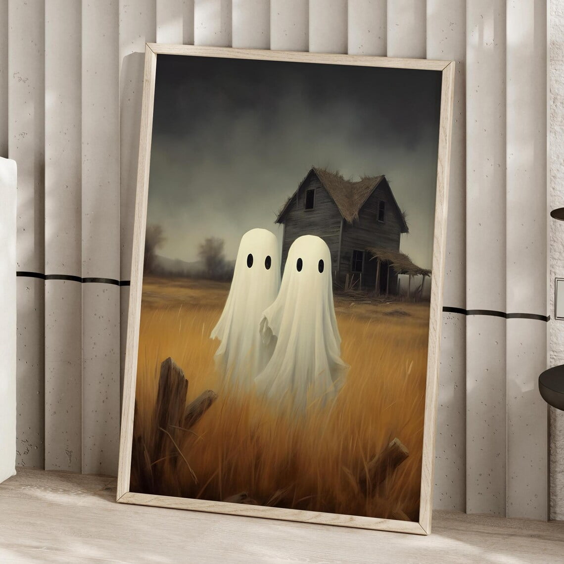 Whimsical Ghosts In Empty Field Of Wheat Wall Art Or, Whimsigoth Decor ...