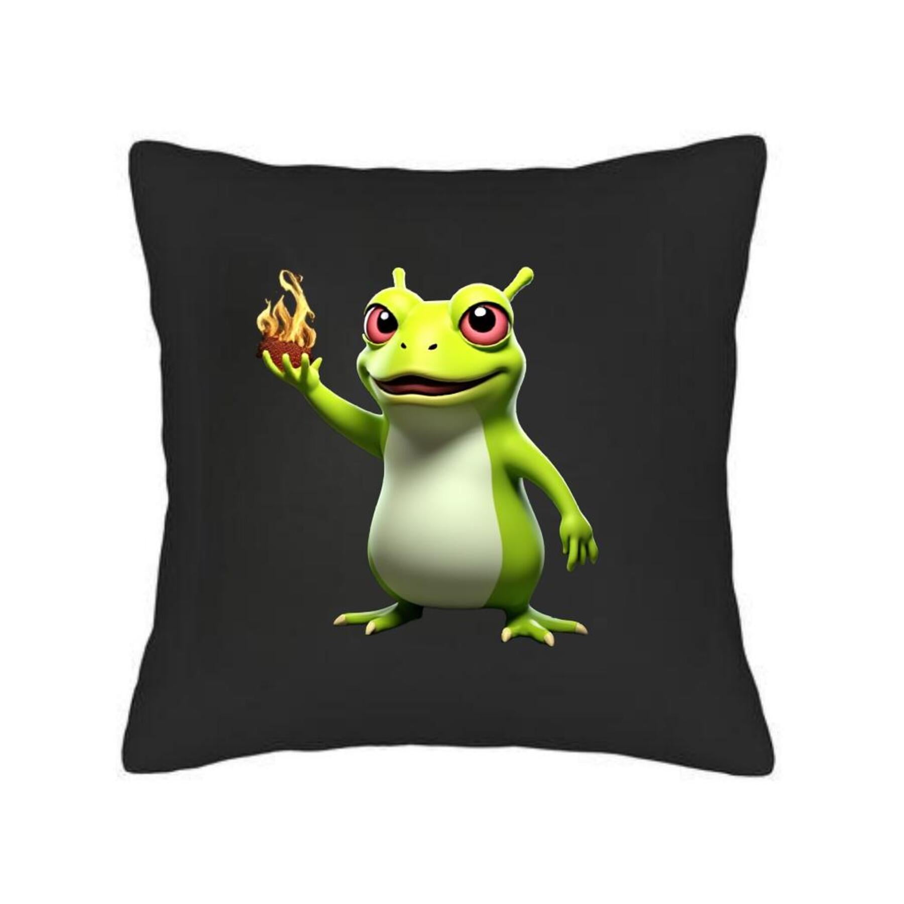 Whimsical Green Frog Creature Throw Pillow Covers 18x18 Set of 2 ...