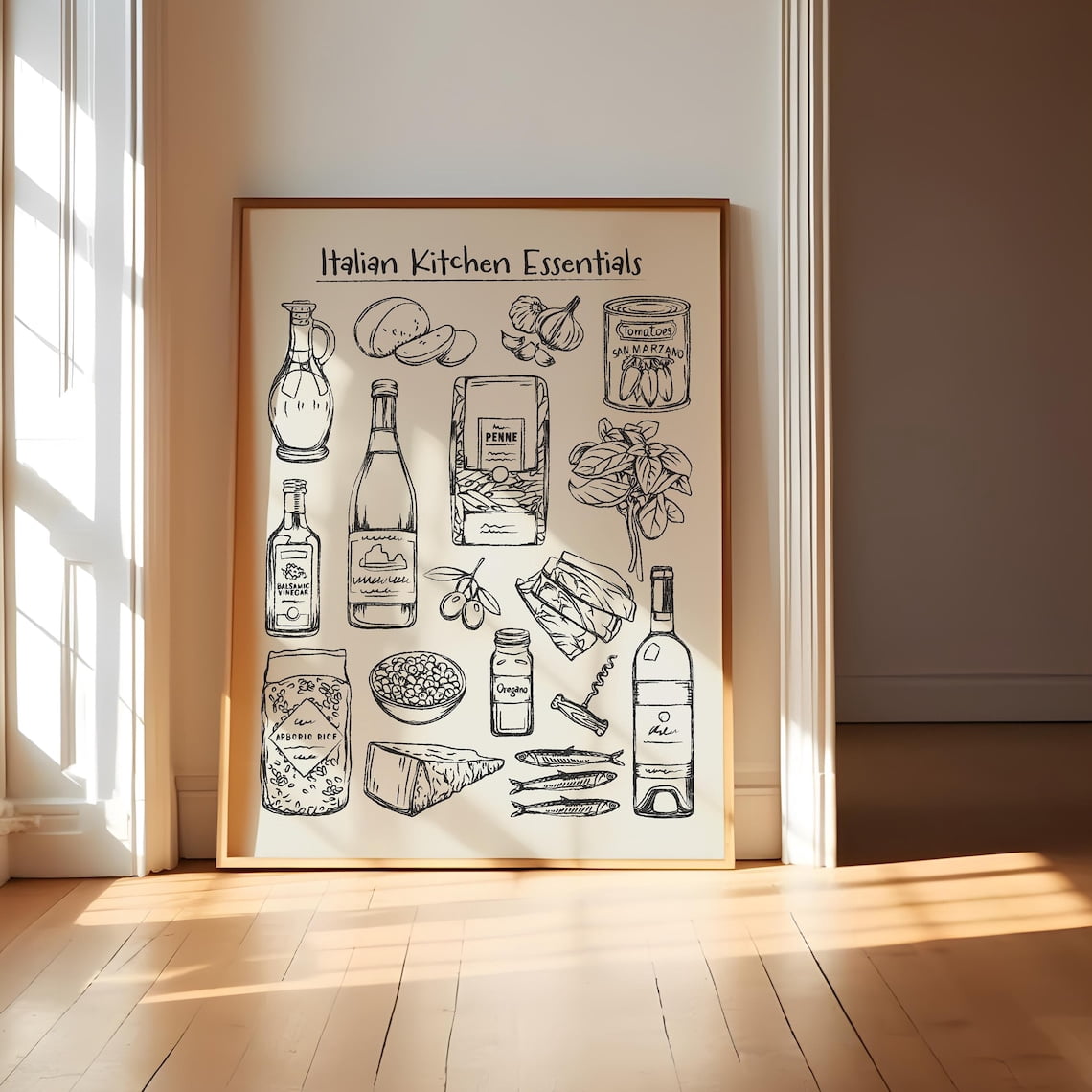 Whimsical Ingredient Sketch, Italian Ingredients Illustration, San ...